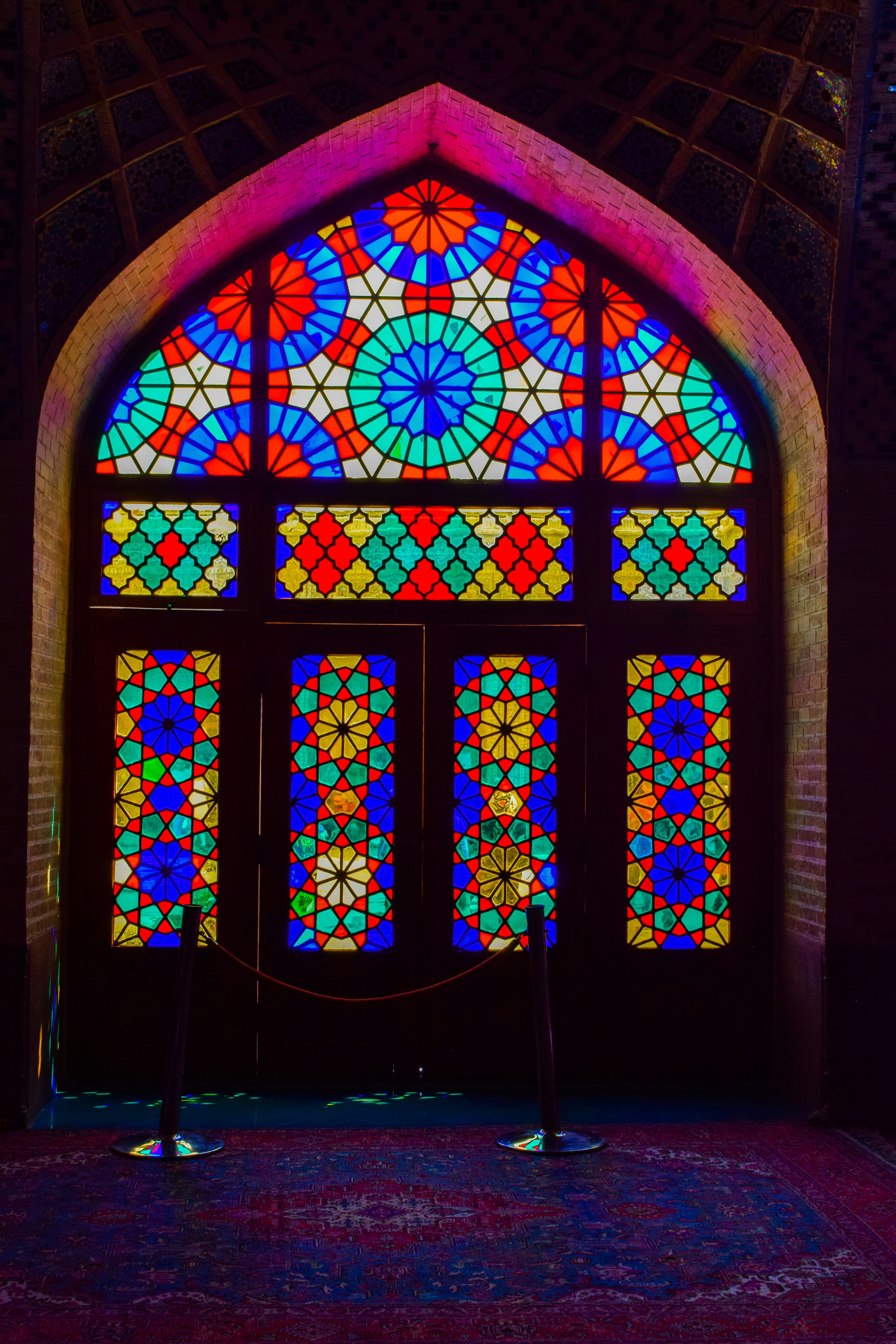 A large stained glass window in a building photo – Free Shiraz Image on ...