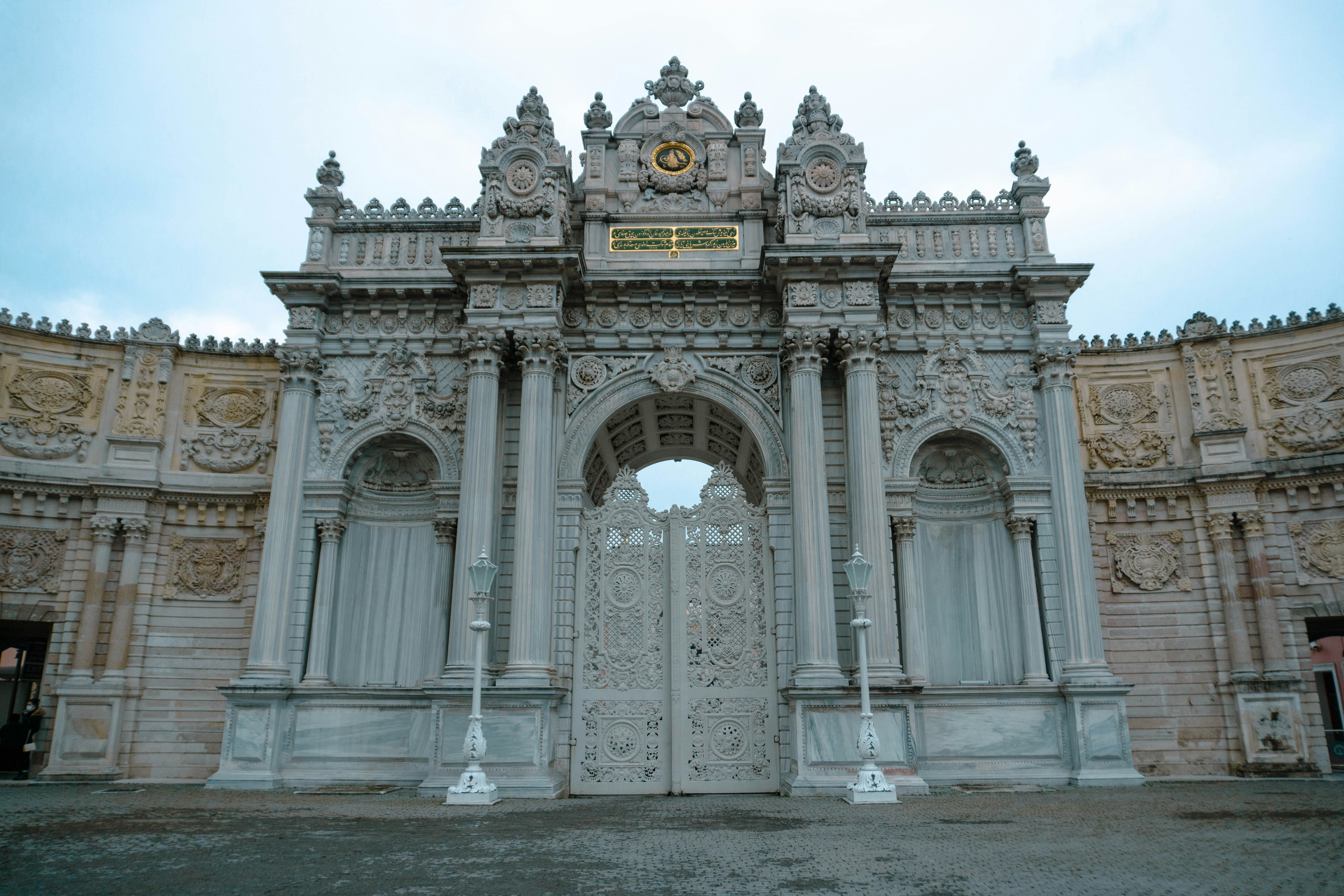 Central Arch of Stone: A Monumental Gateway in Symmetry