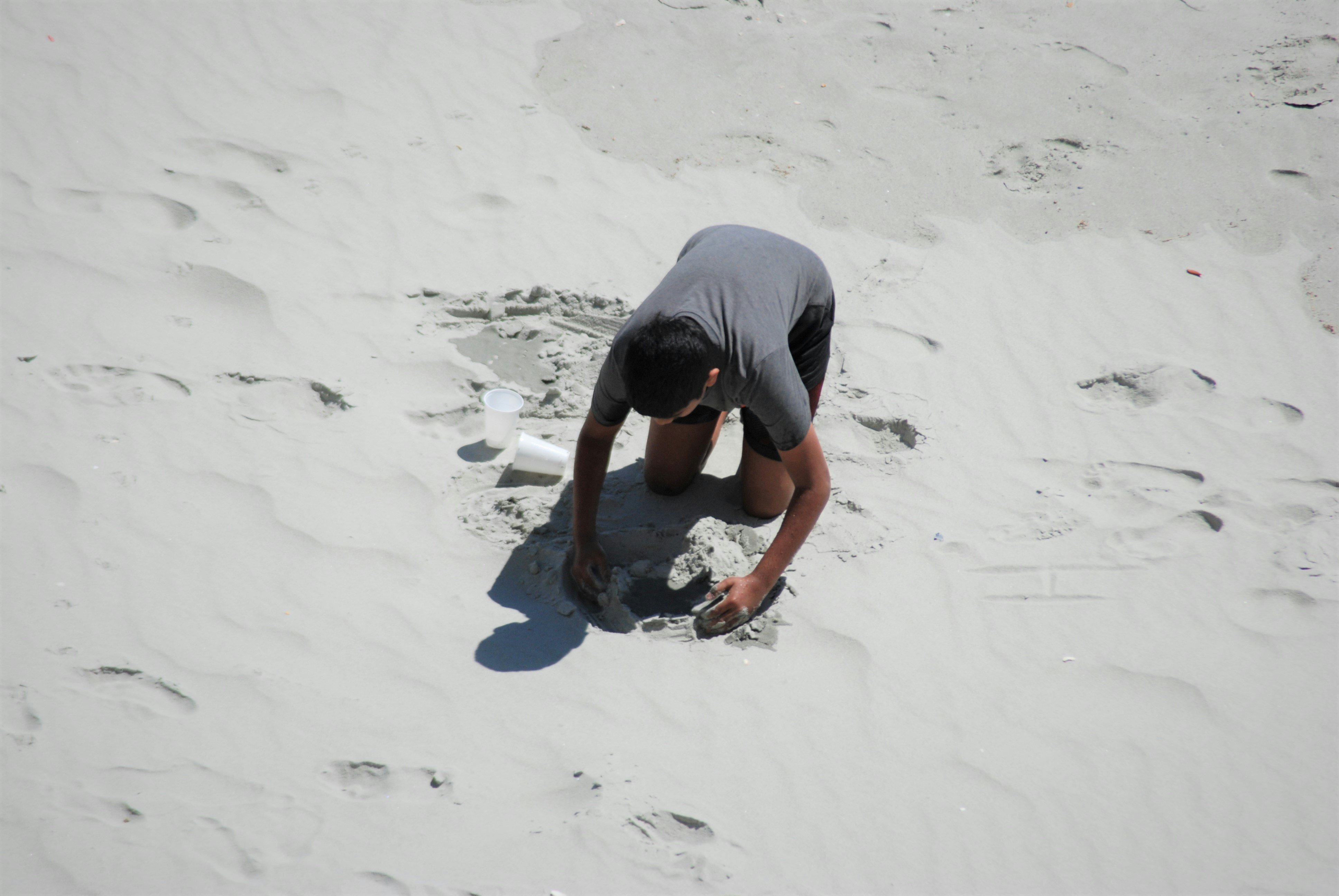 Starting a great sand castle at the Beach?