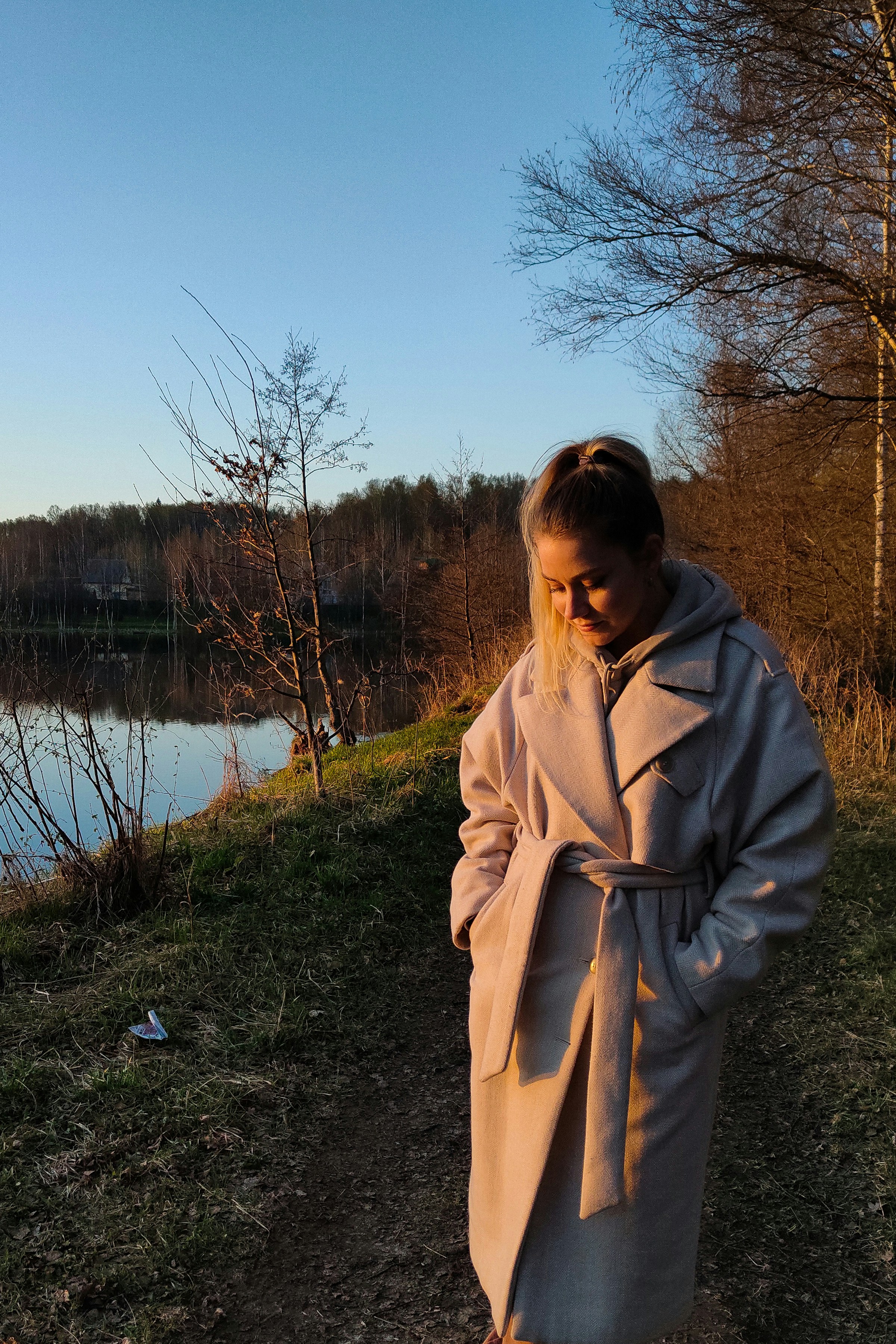 Evening by the River: A Quiet Moment in Warm Light
