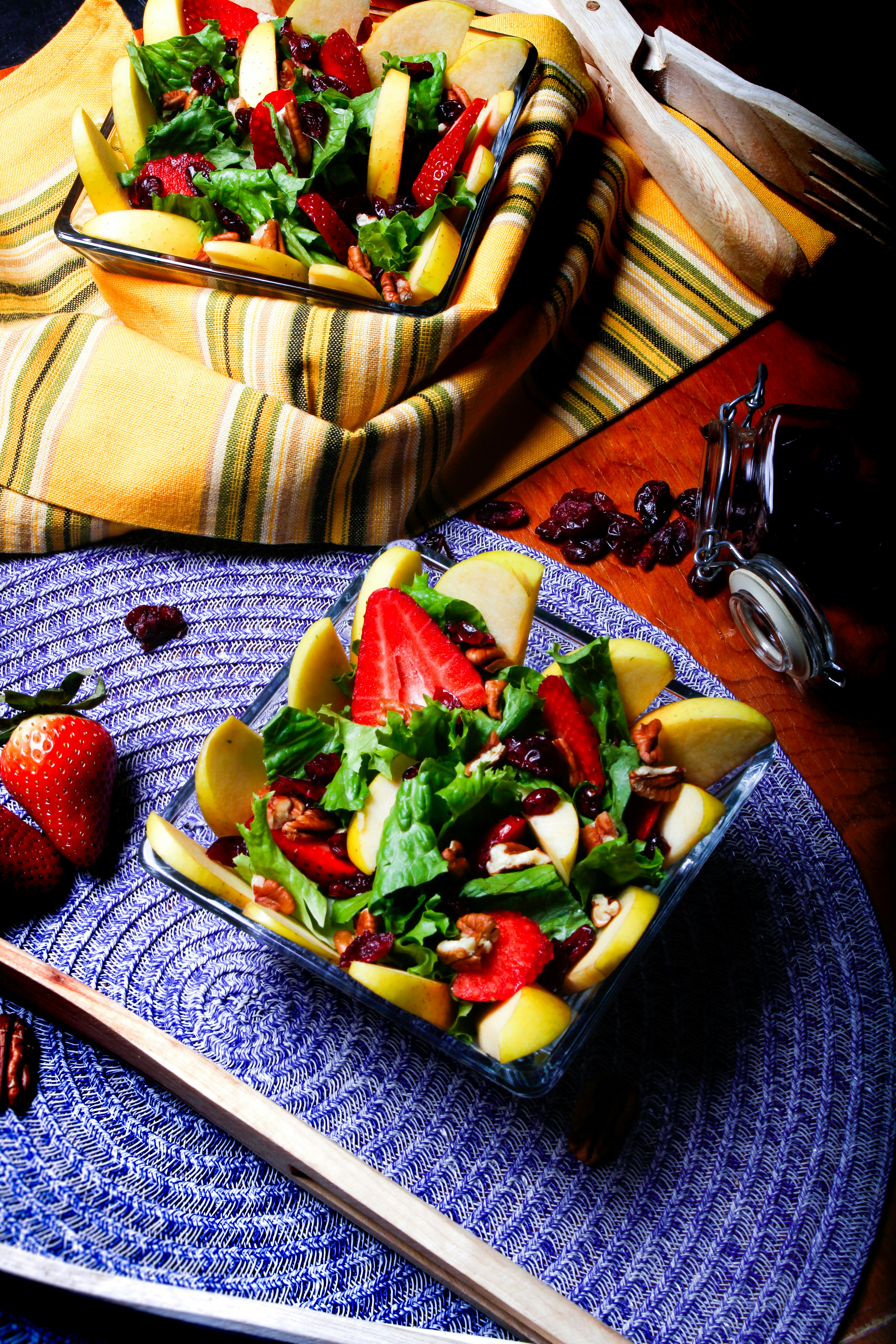 Two-Bowl Orchard: A Vivid Fruit-and-Greens Still Life