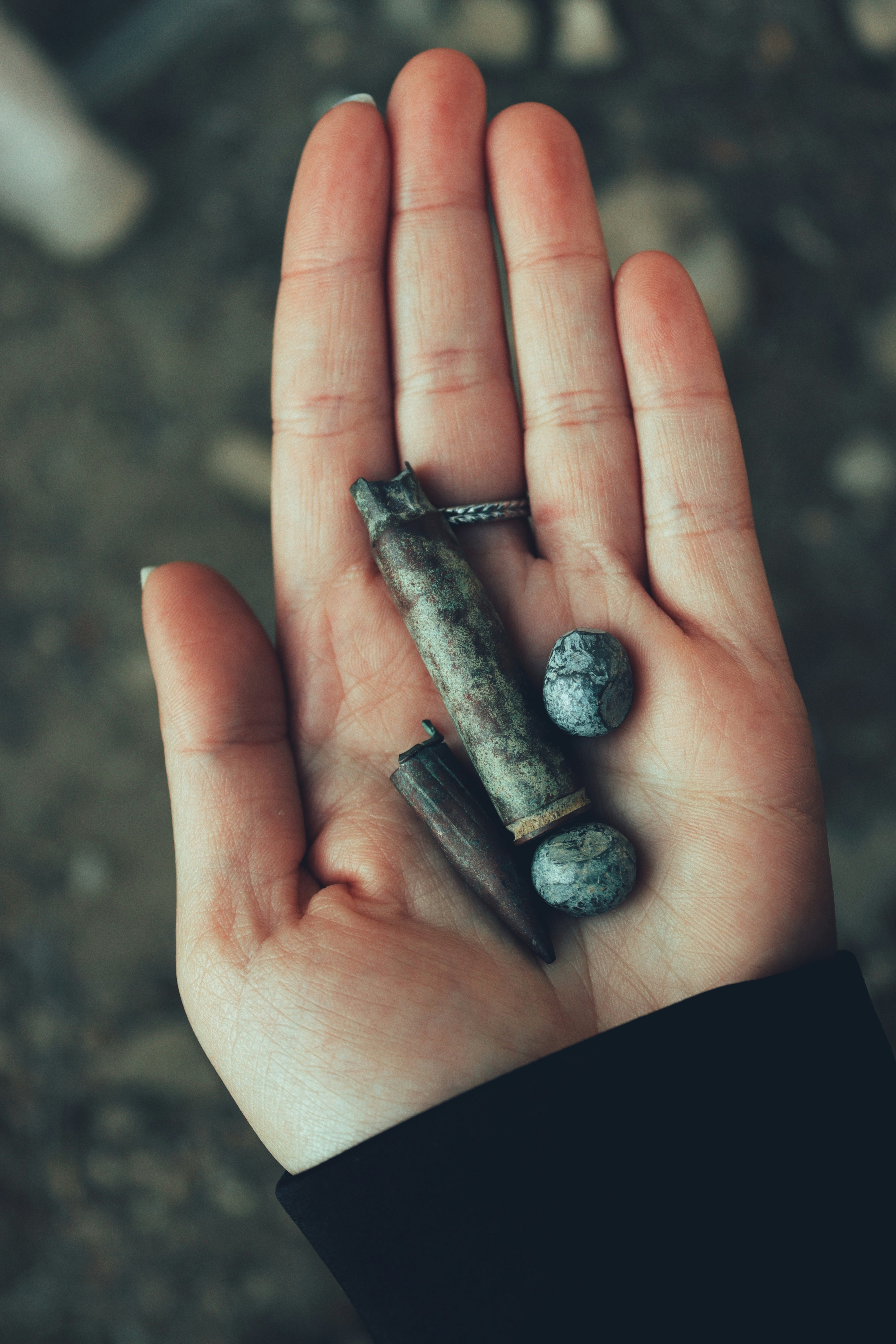 A person's hand holding some rocks and a stick photo – Free Human Image ...