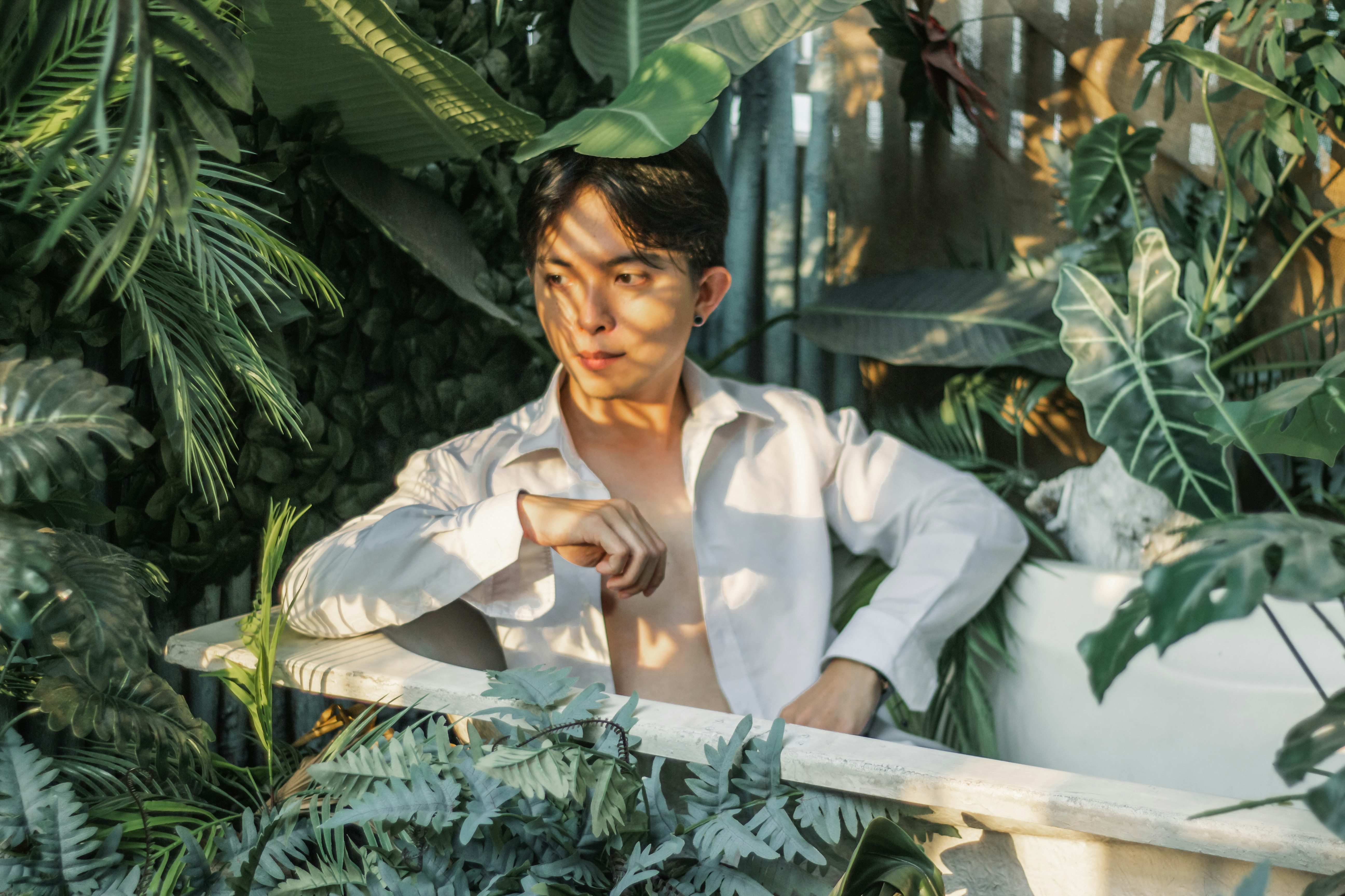 Light through Leaves: Portrait in a Verdant Hideaway
