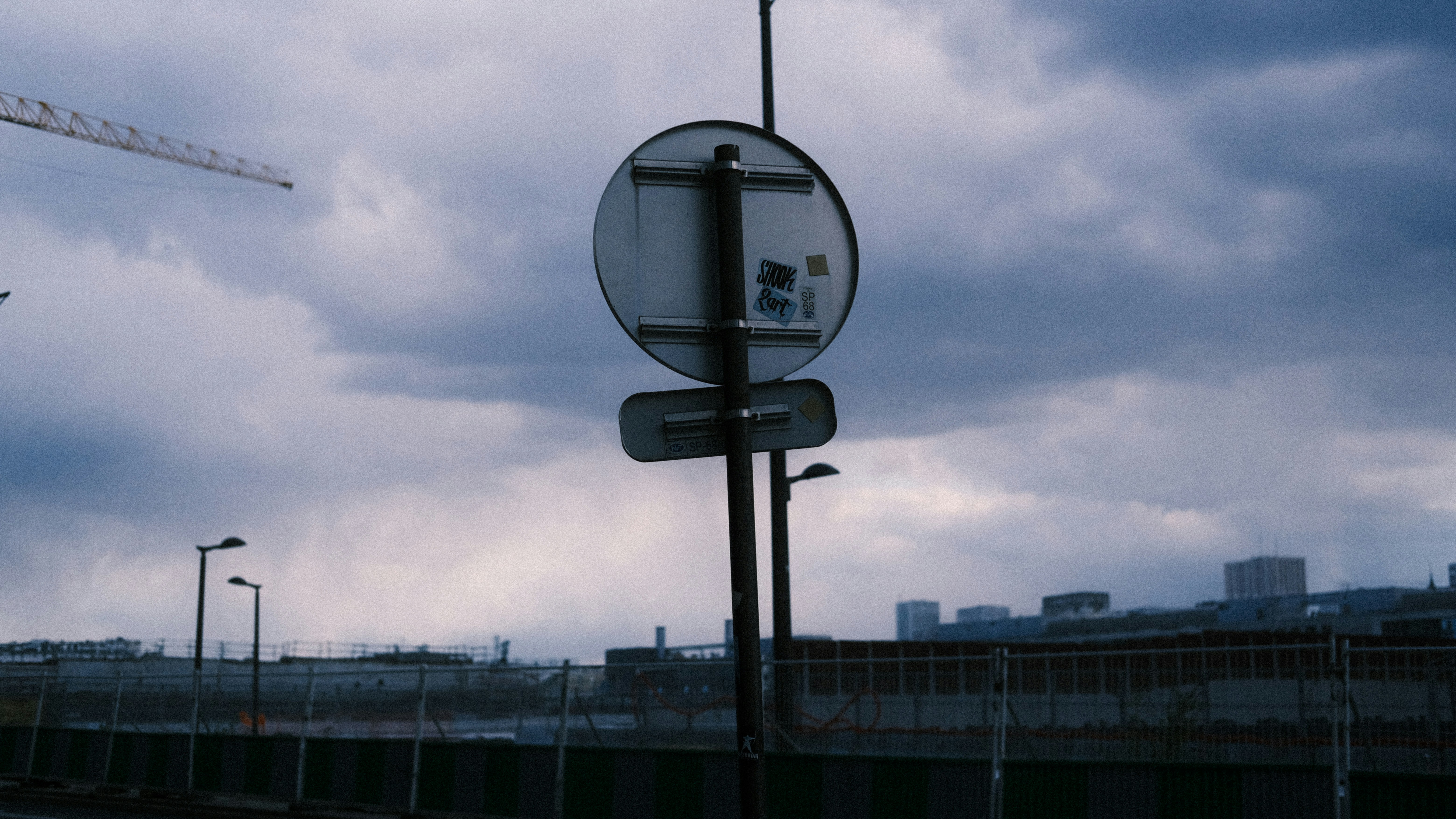 Urban Silhouette Under Pressed Skies