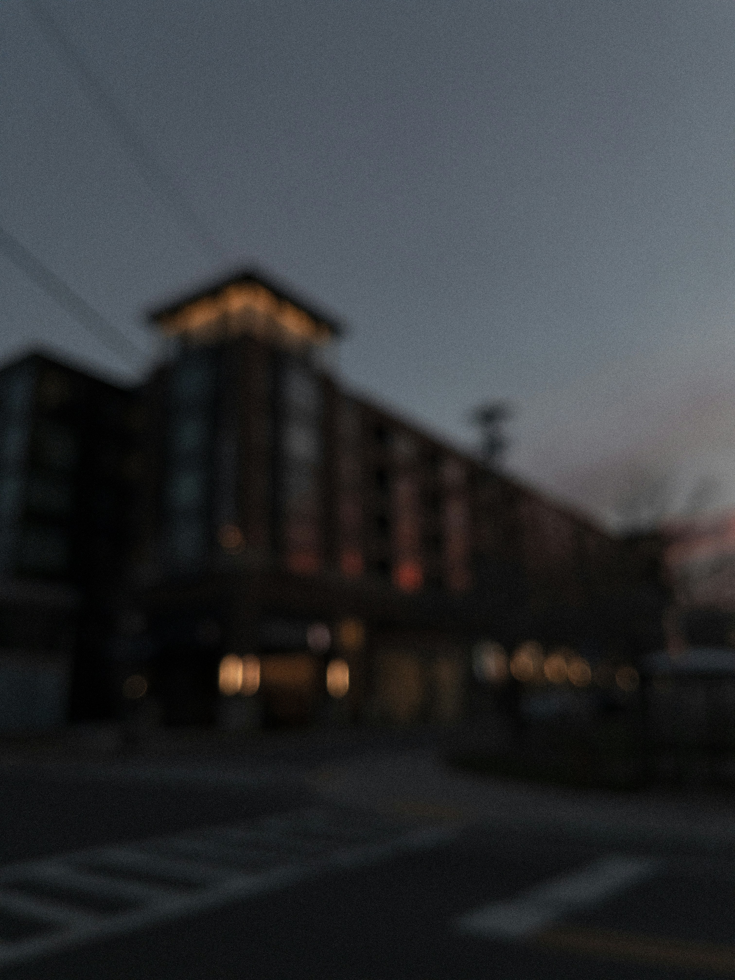 Dusk in Soft Focus: The Quiet Facade of an Urban Block
