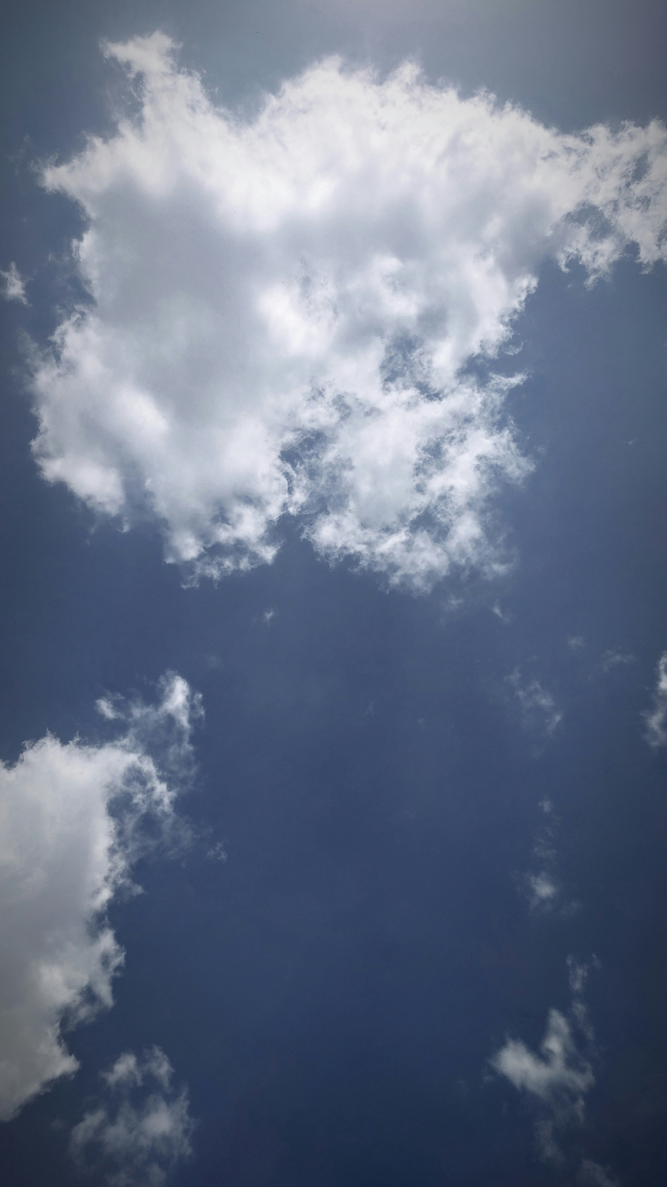 SKY  | a plane flying through a cloudy blue sky
