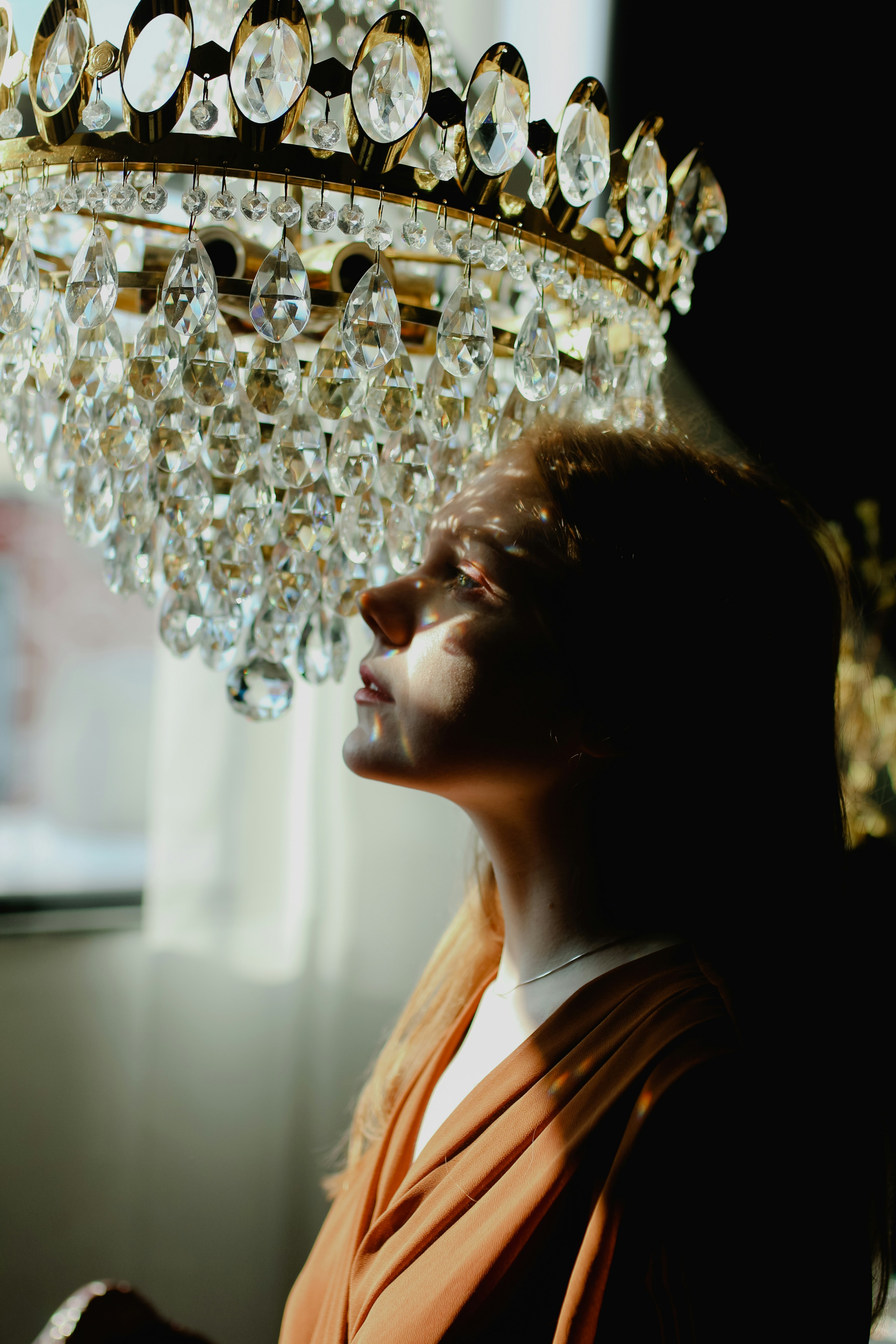 Whispers of Light Beneath Crystal Elegance