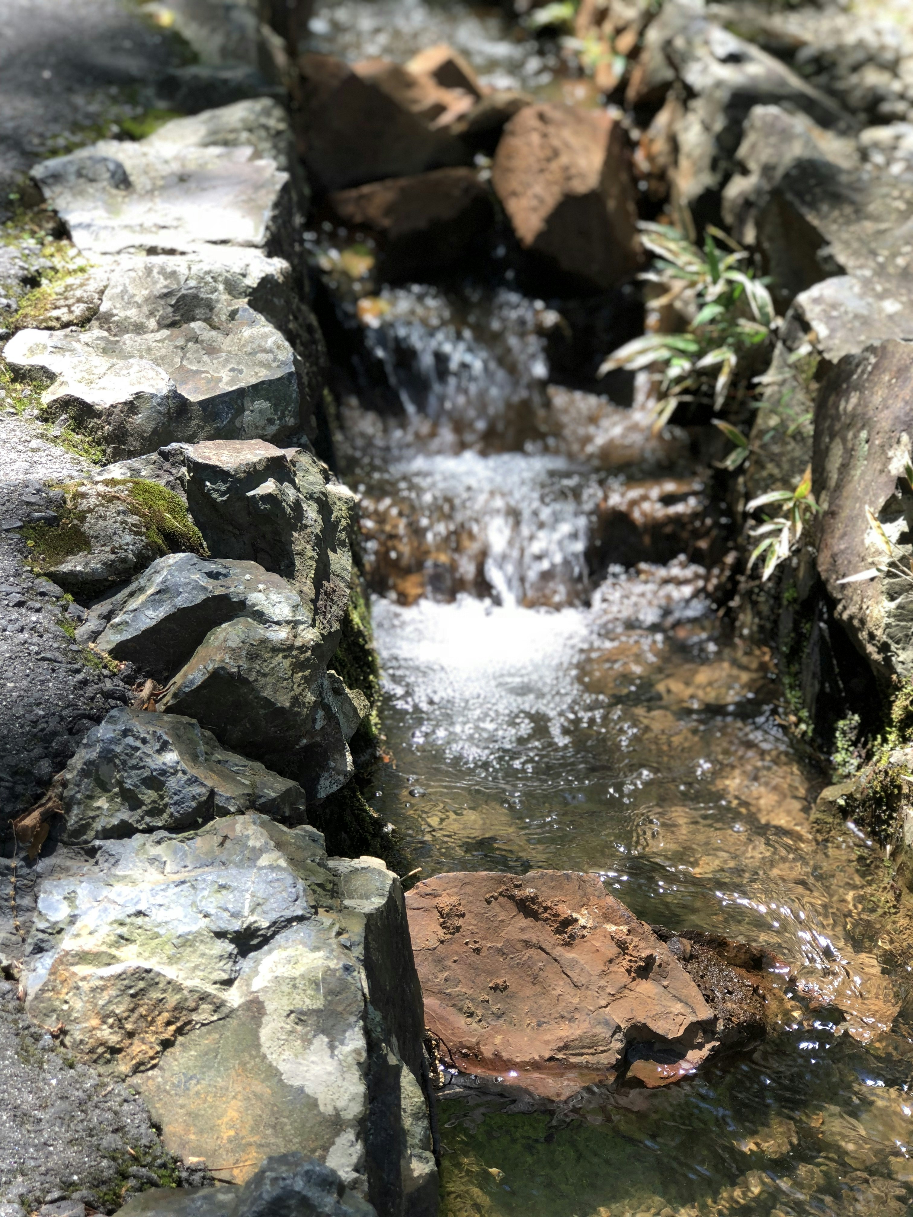 A small stream of water running between rocks photo – Free Japan Image ...