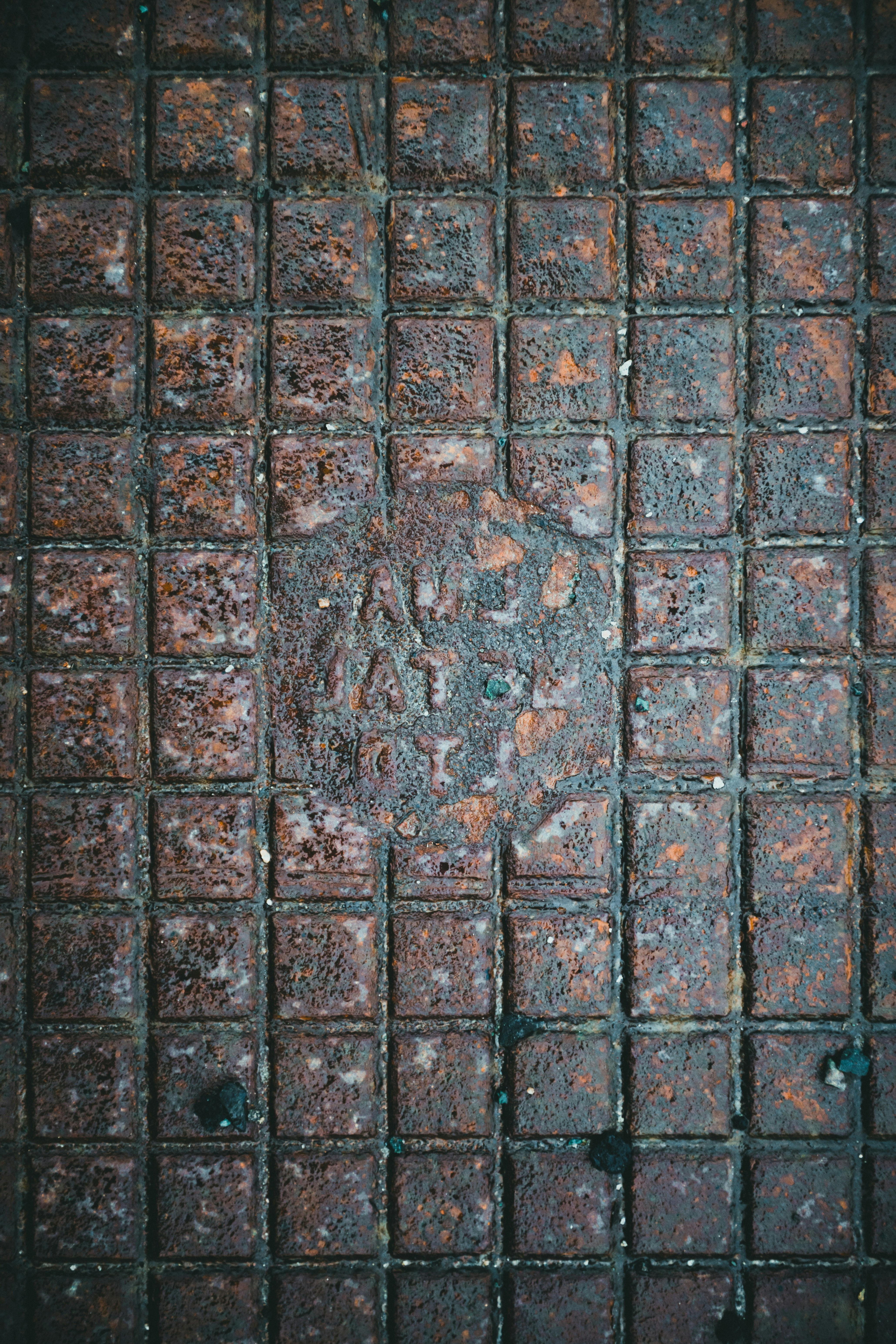 Core of Rust: Faint Script in a Weathered Grid