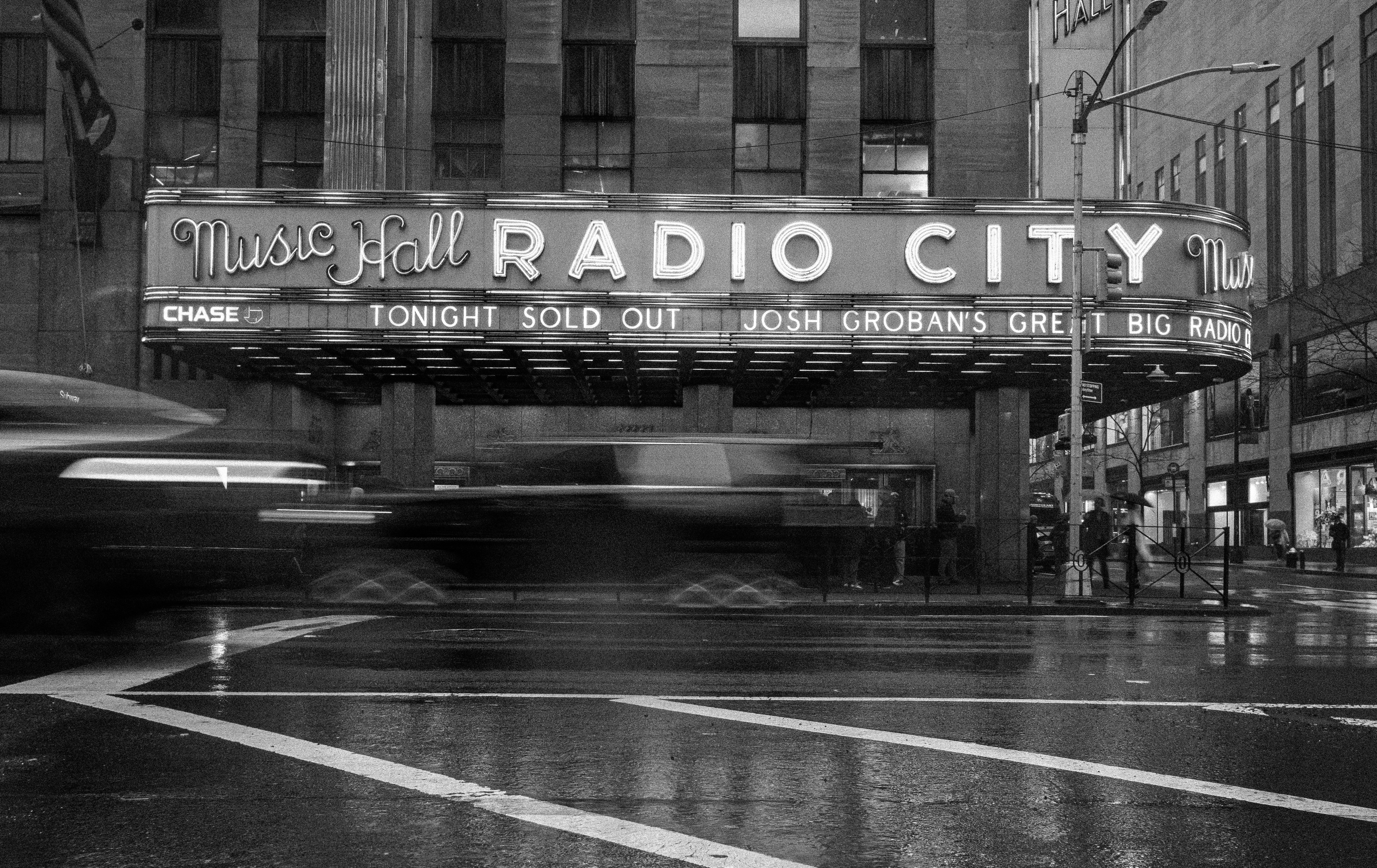 A black and white photo of a radio city sign photo – Free Radio city ...