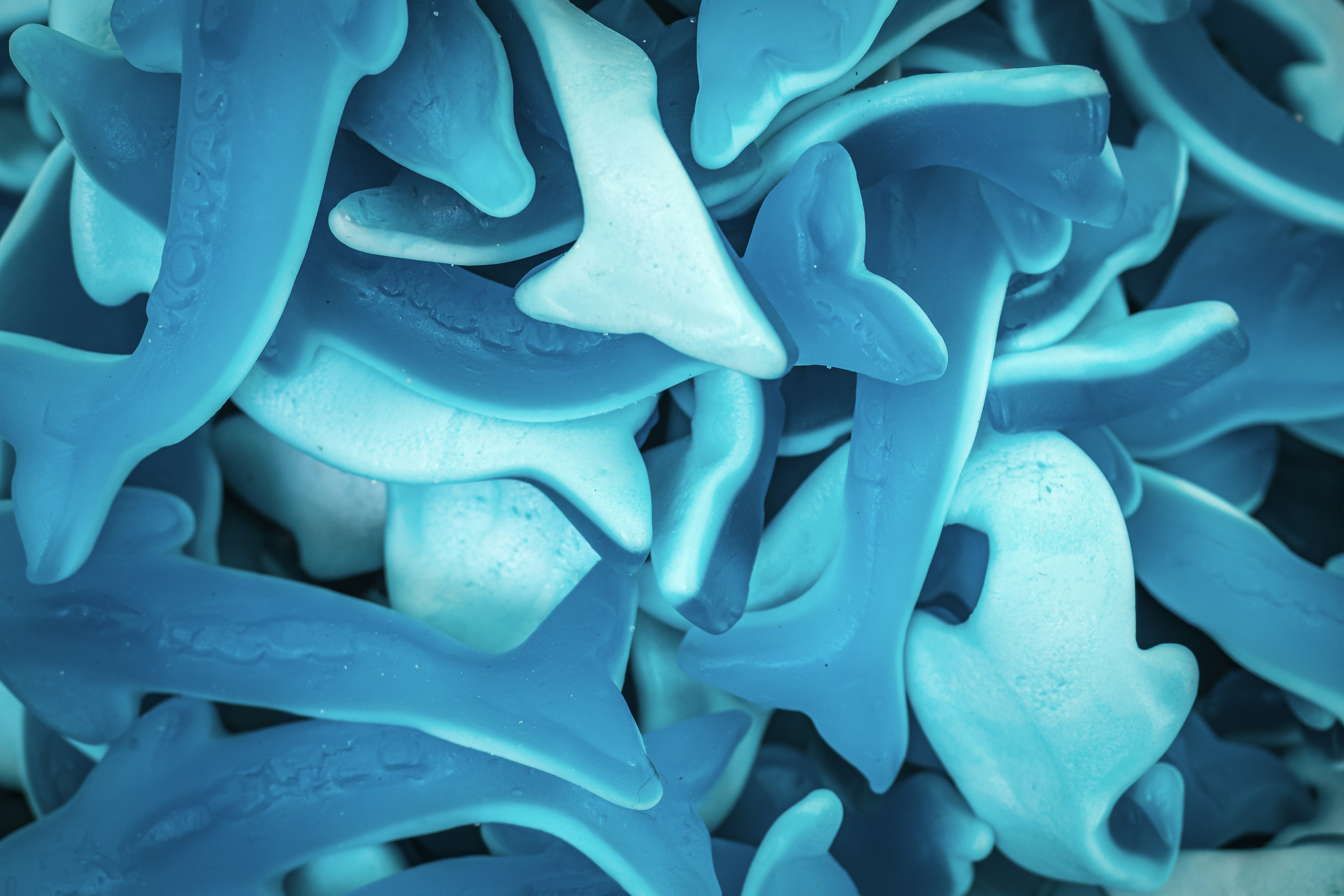 Abstract Cyan Ribbons: Interwoven Blooms of Color