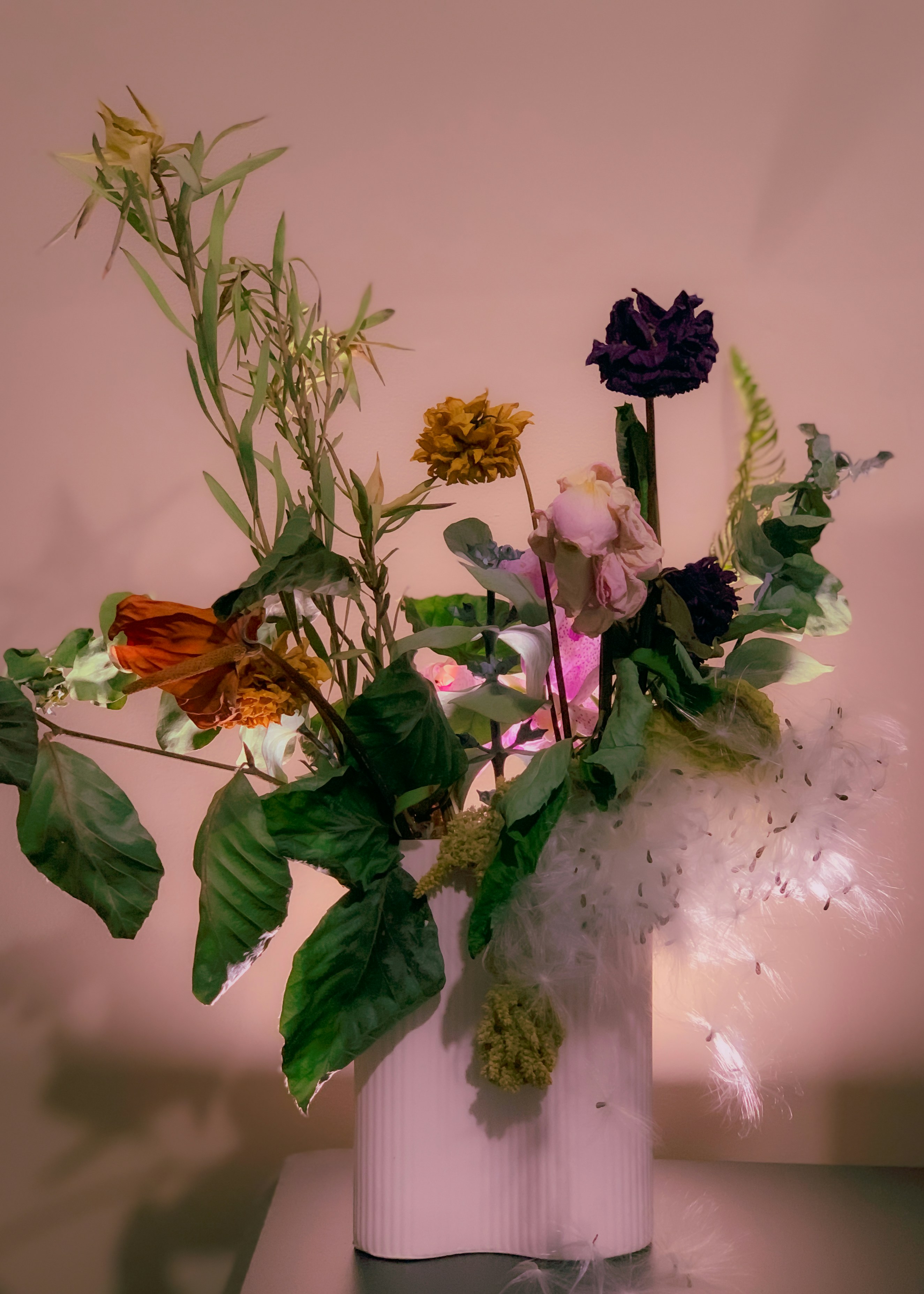 Blush Bouquet in Velvet Light: Texture and Tone in a Pink Still Life