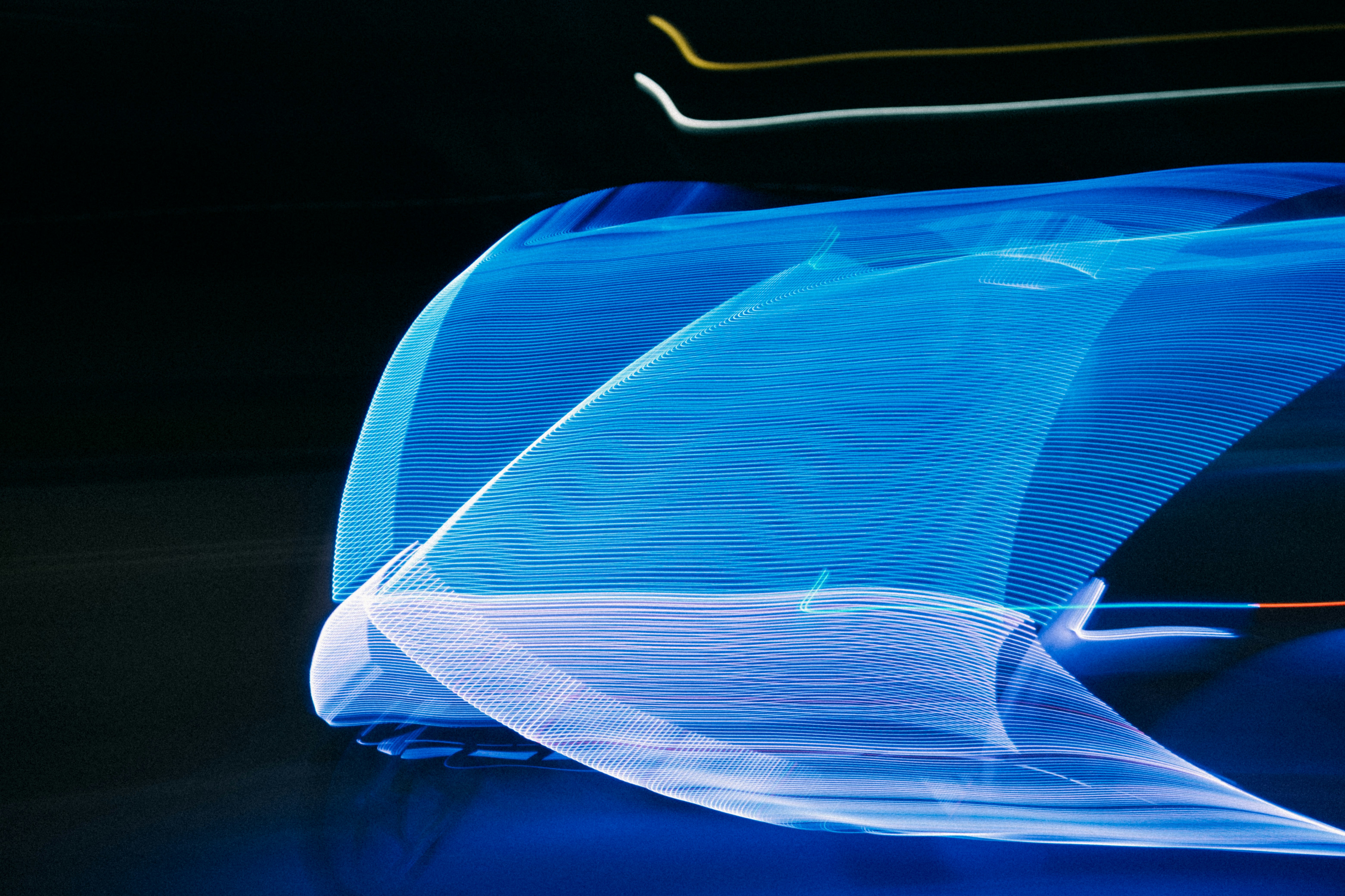 A blue object is shown with a long exposure photo – Free Art Image on ...