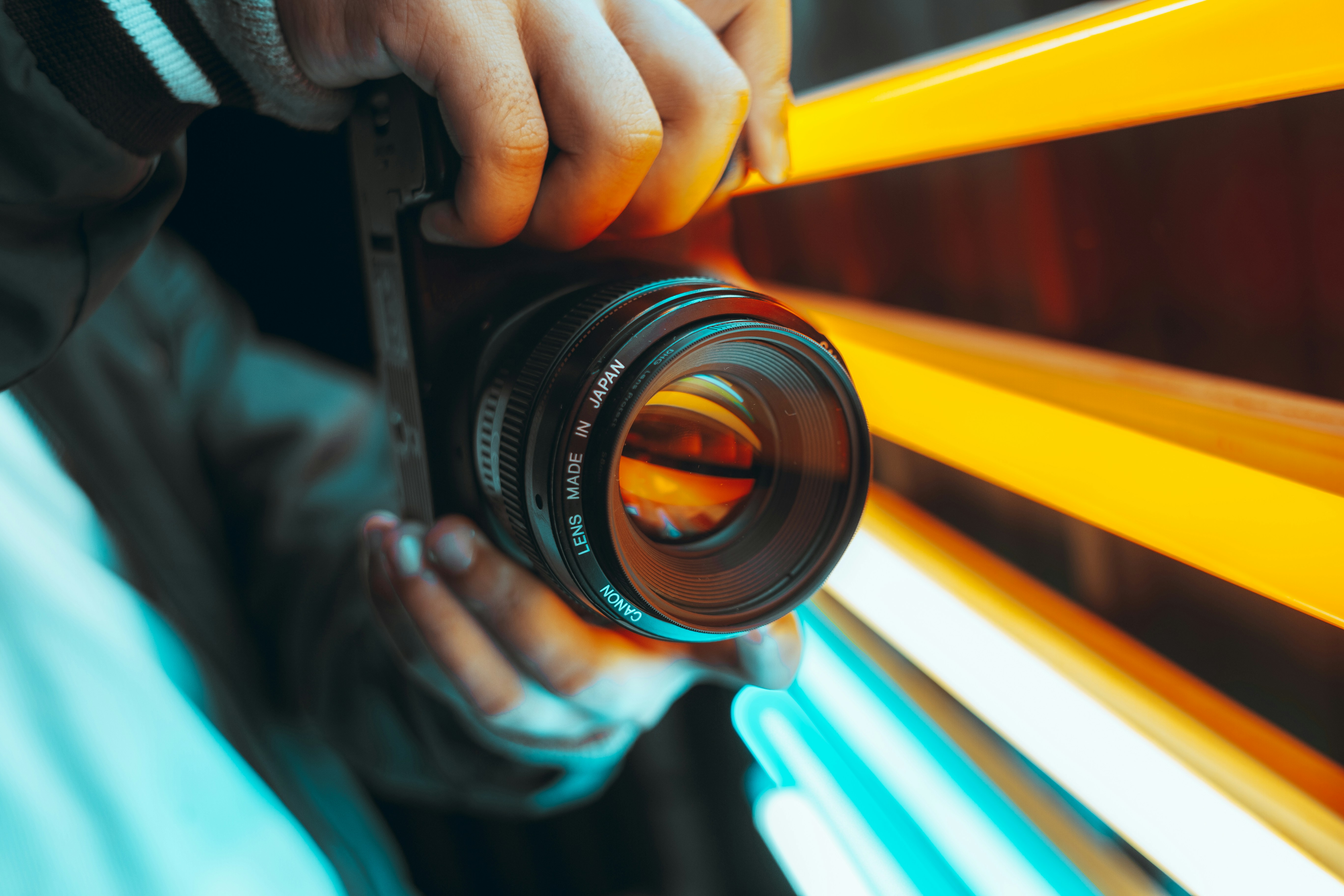 Through the Lens: Neon Reflections
