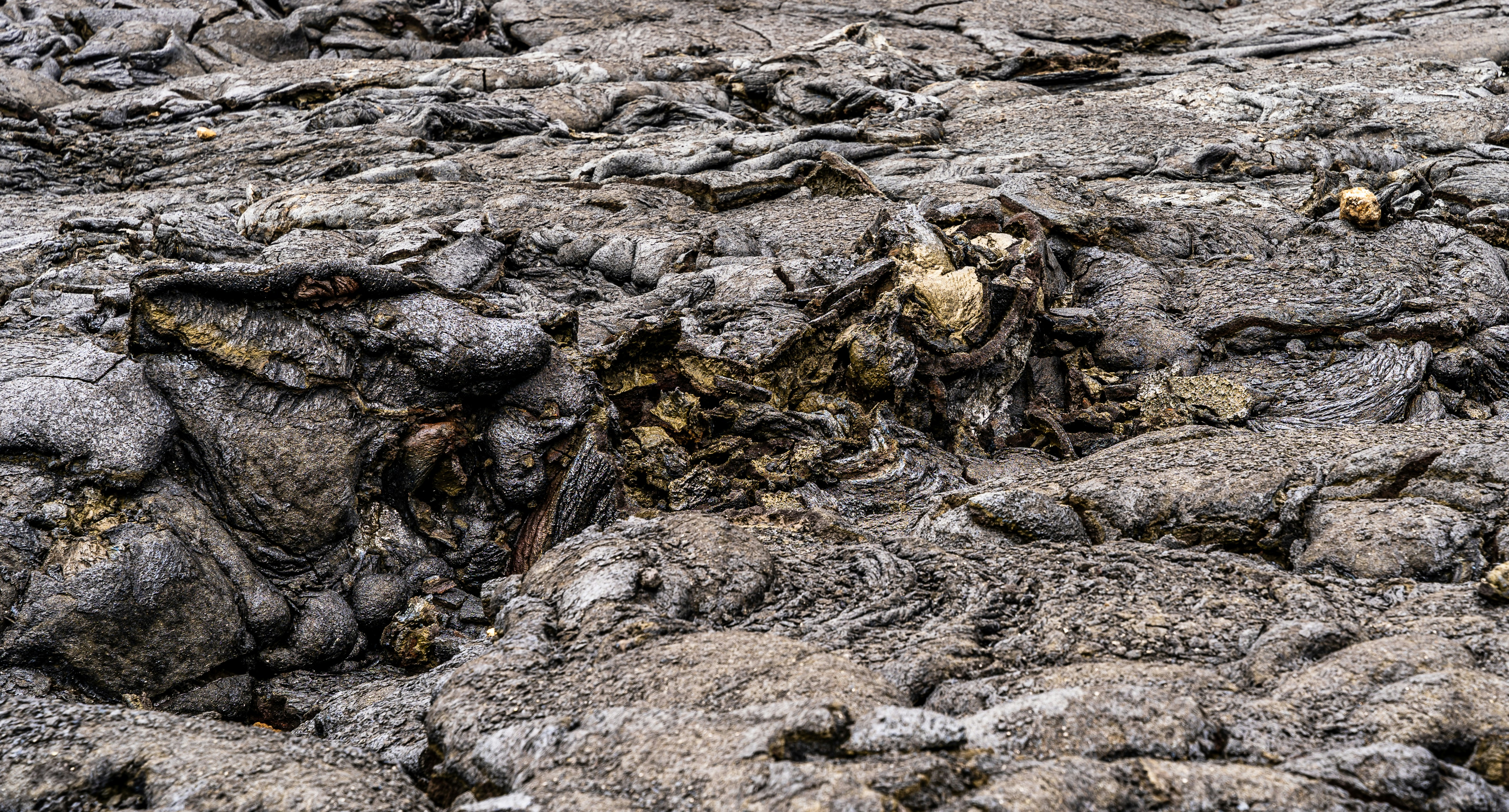 Rugged Lava Mosaic: Textures of Cooling Basalt