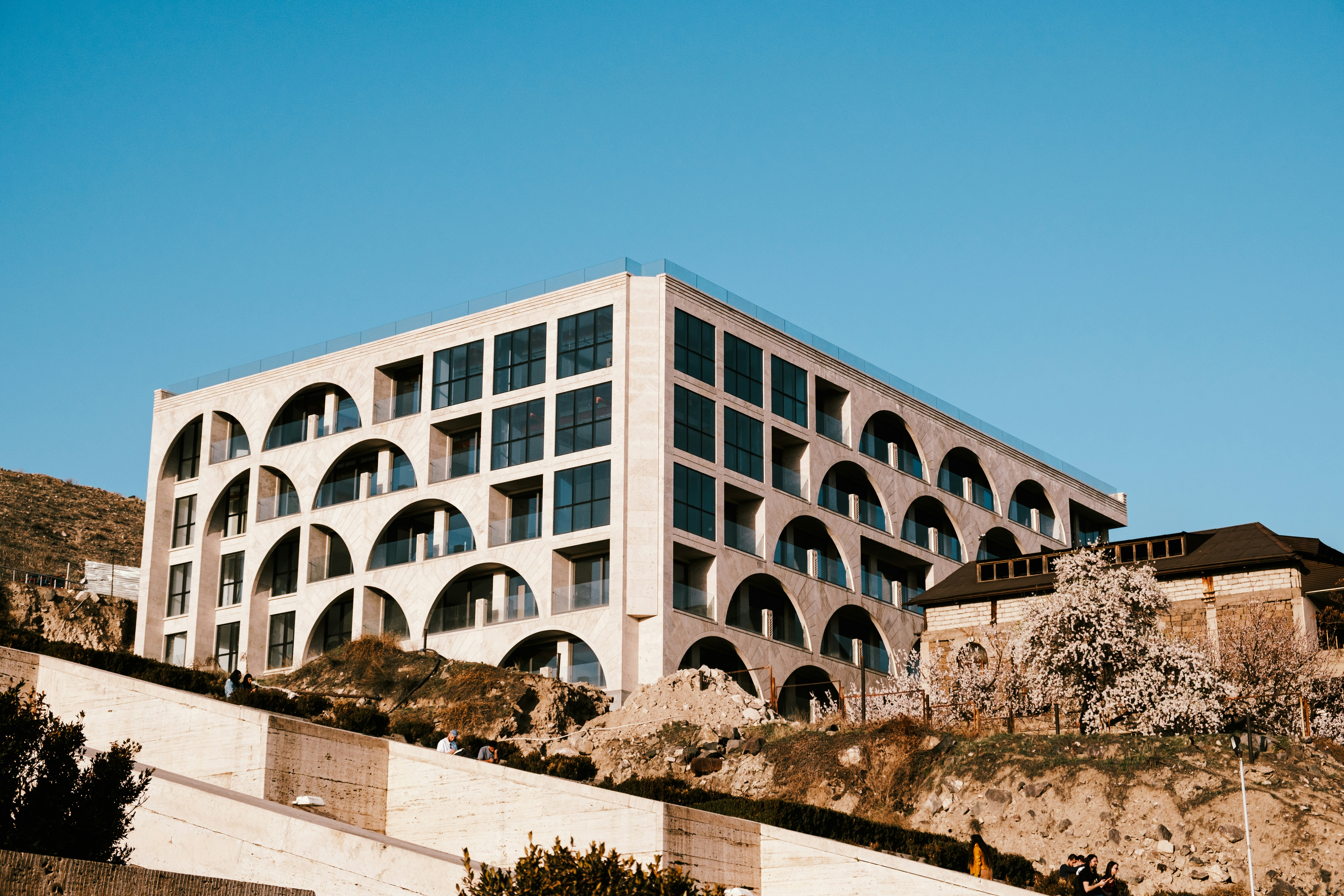 Terraced Arches Crown the Hillside Pavilion
