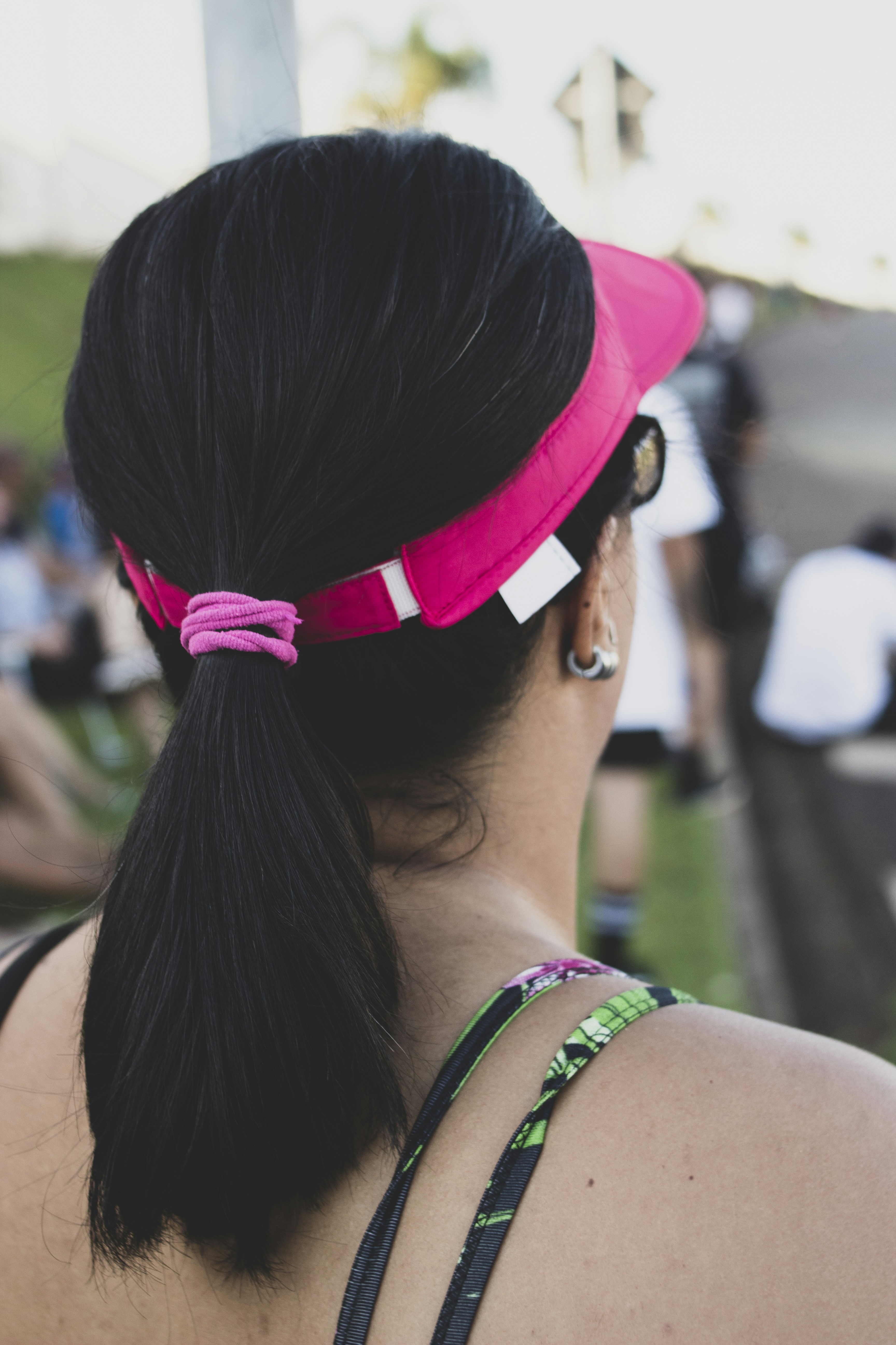 Neon Visor Portrait: Park Run's Quiet Back View