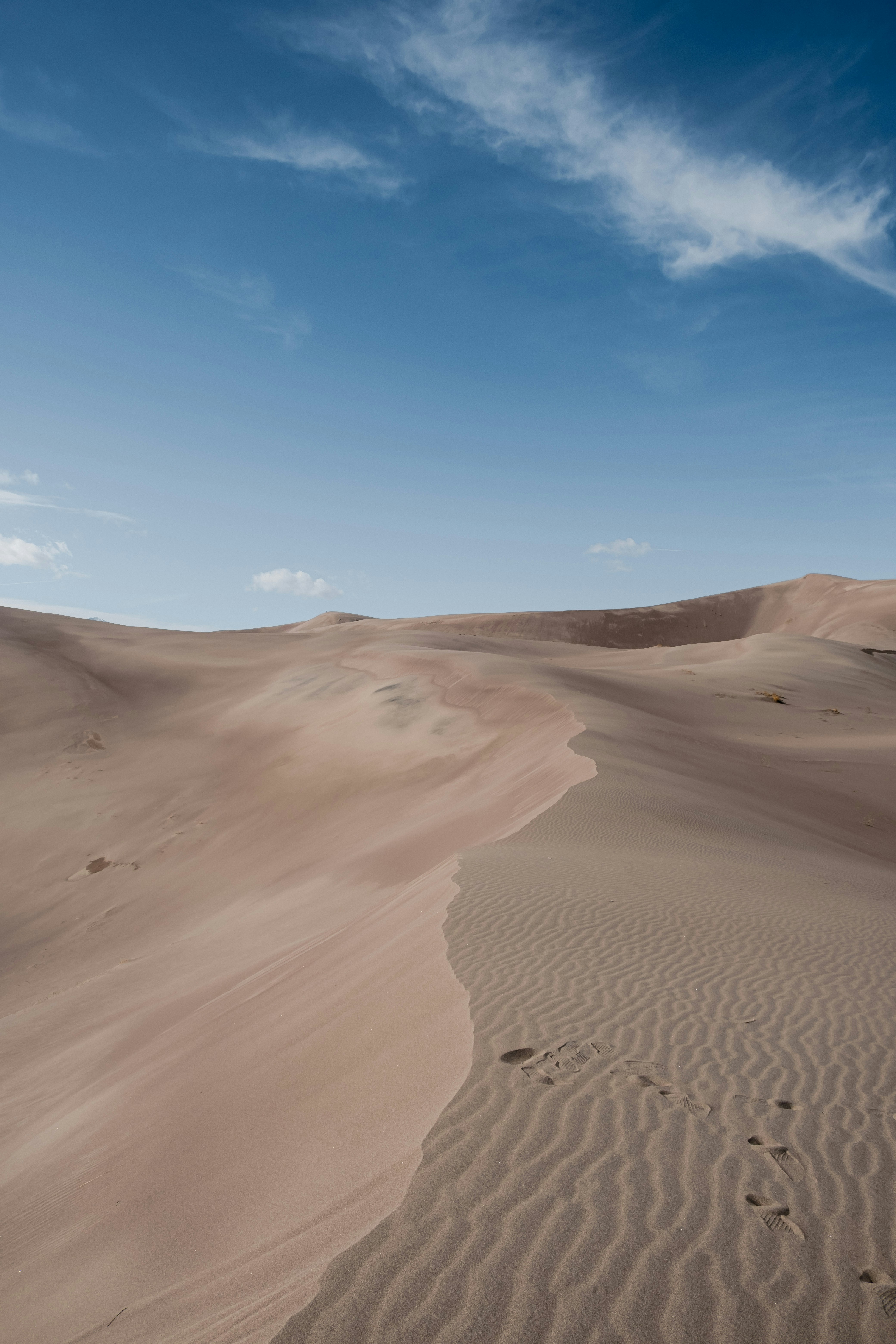 A person walking across a large sandy field photo – Free Mosca Image on ...