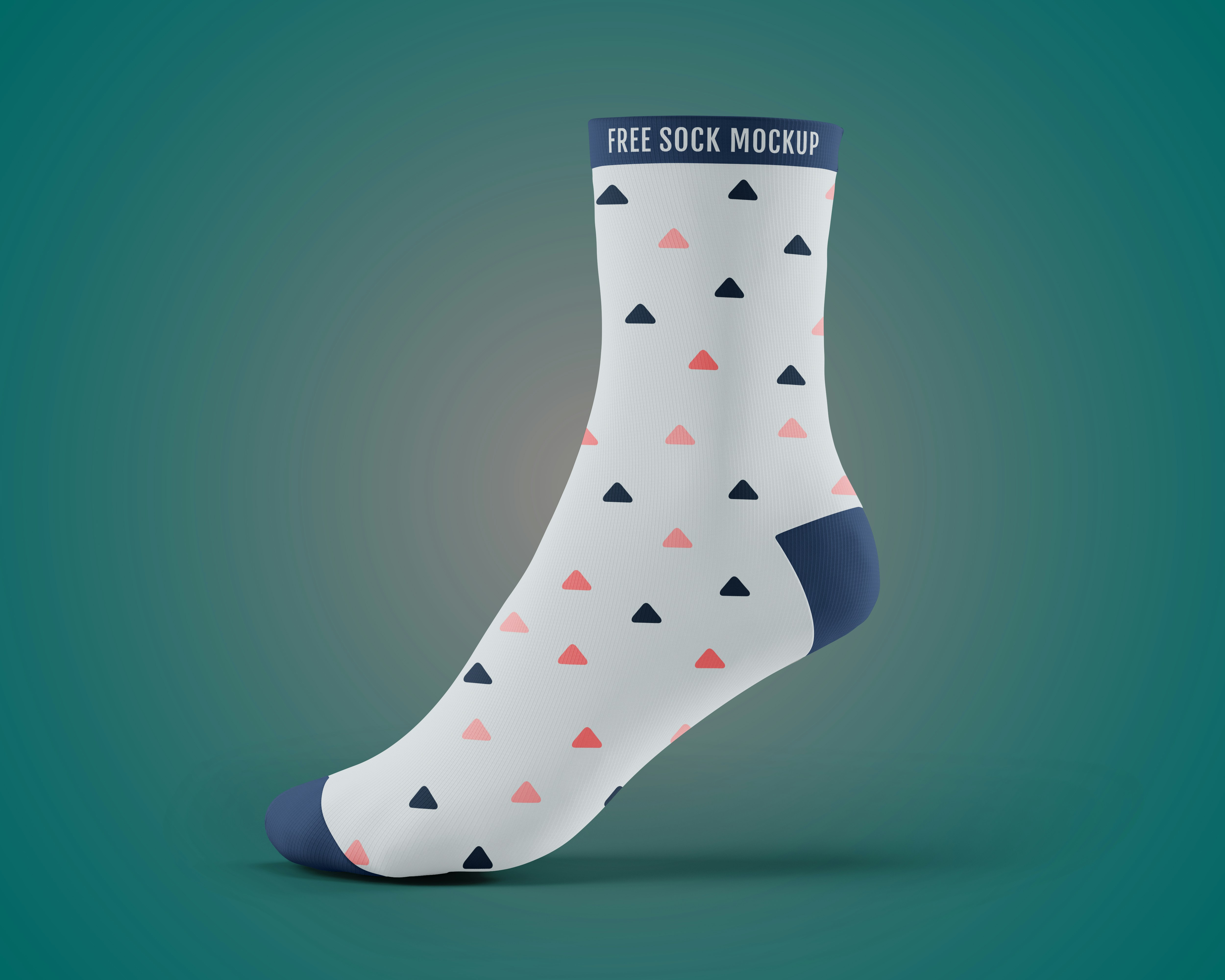 A pair of white socks with pink and blue triangles photo – Free Grey ...