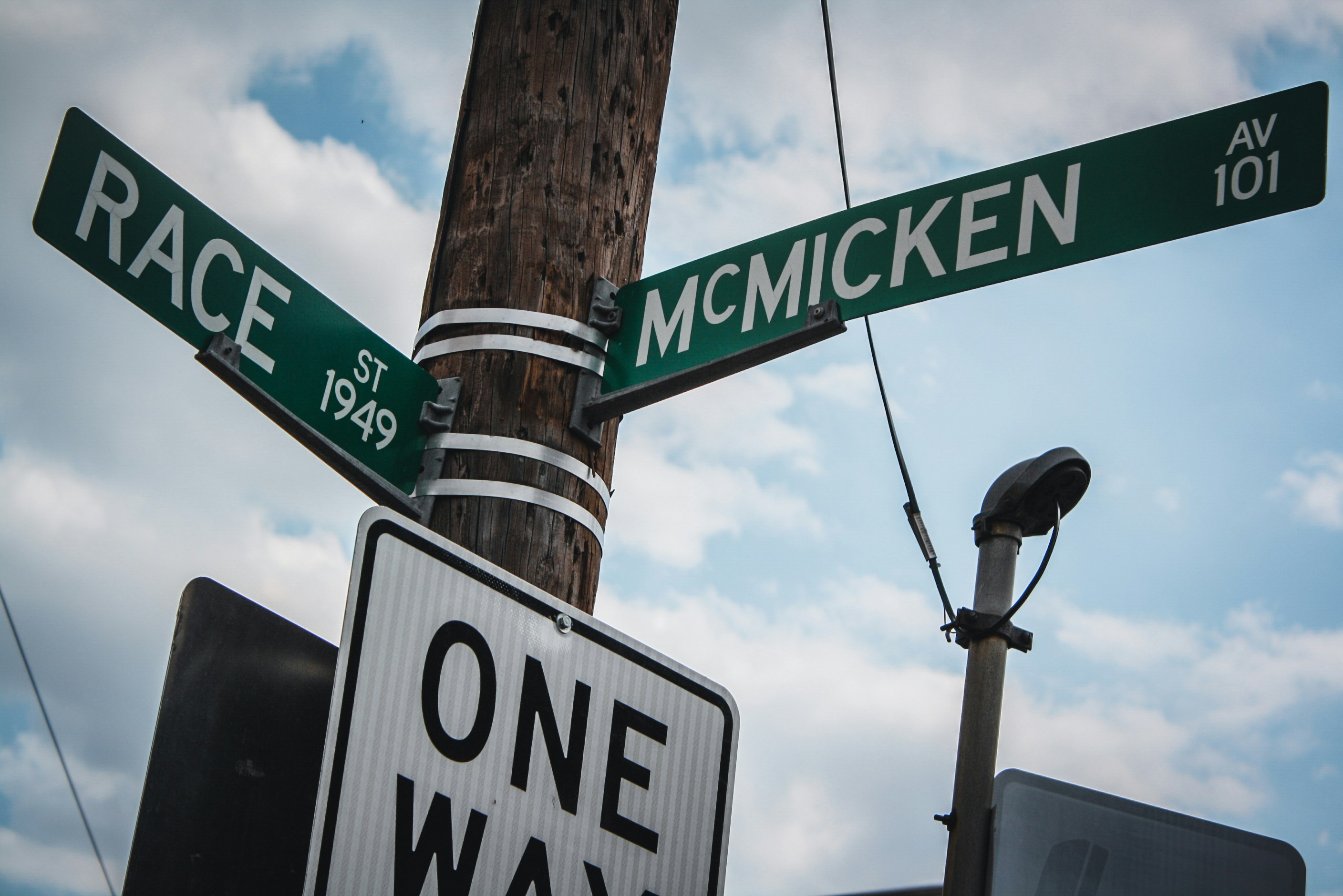 A pole with two street signs on it photo – Free Over-the-rhine Image on ...