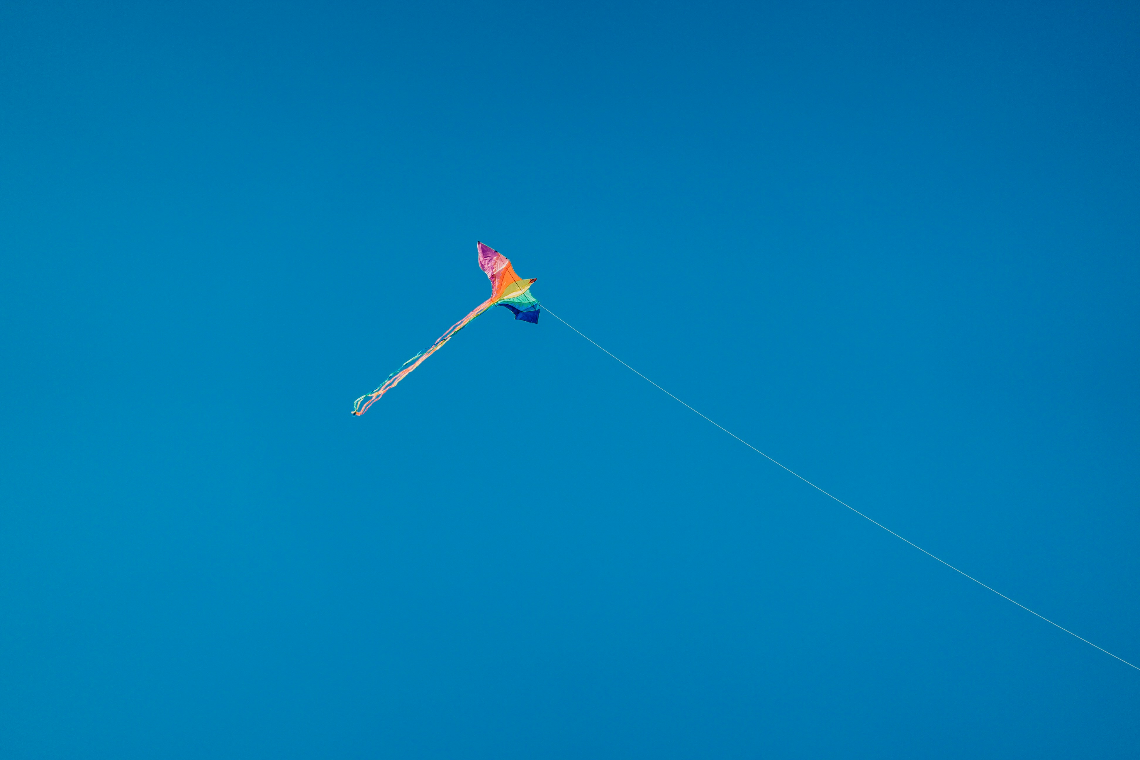 A kite flying high in the blue sky photo – Free Adventure Image on Unsplash