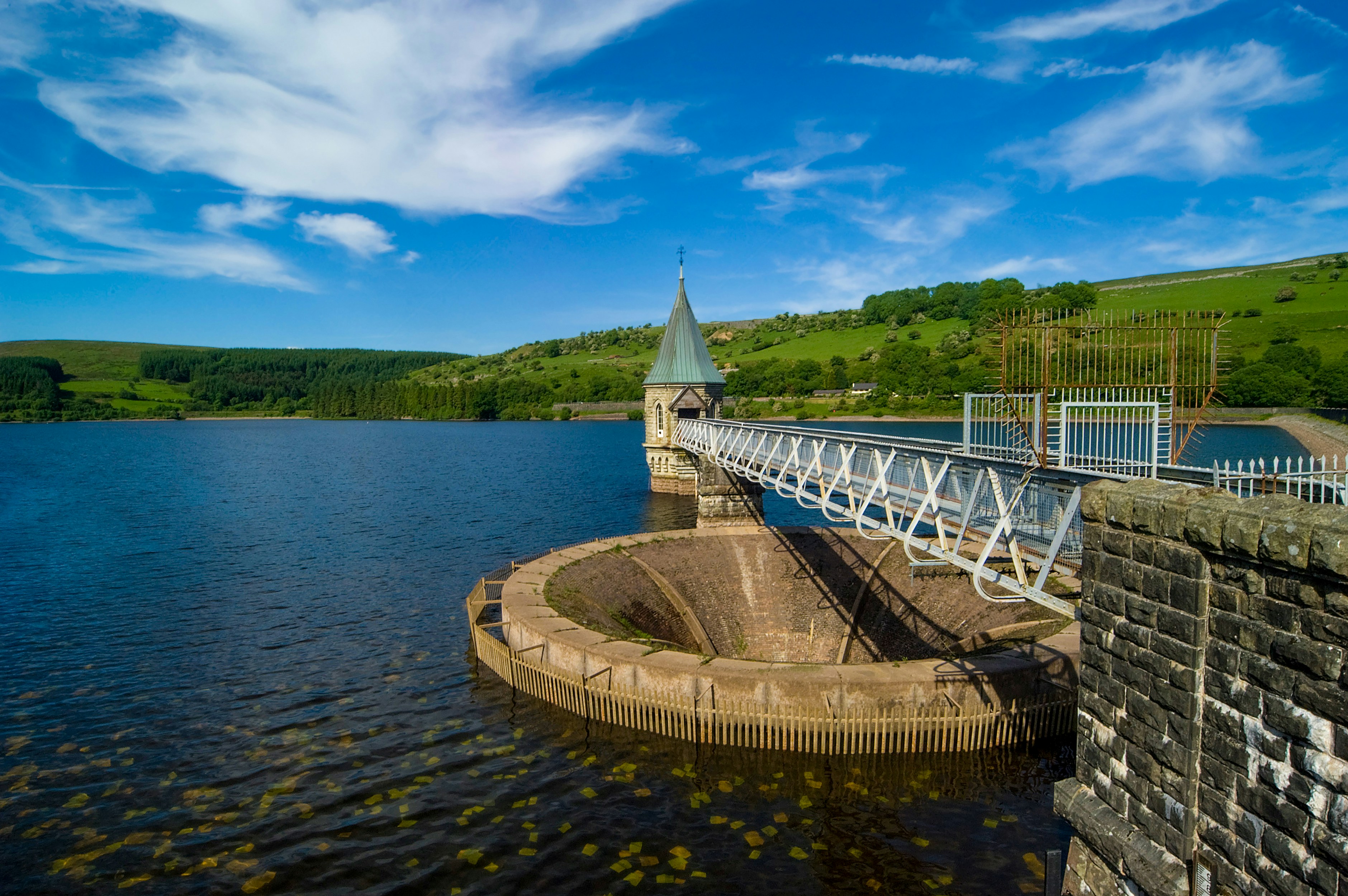 A bridge over a large body of water photo – Free Pontsticill reservoir ...