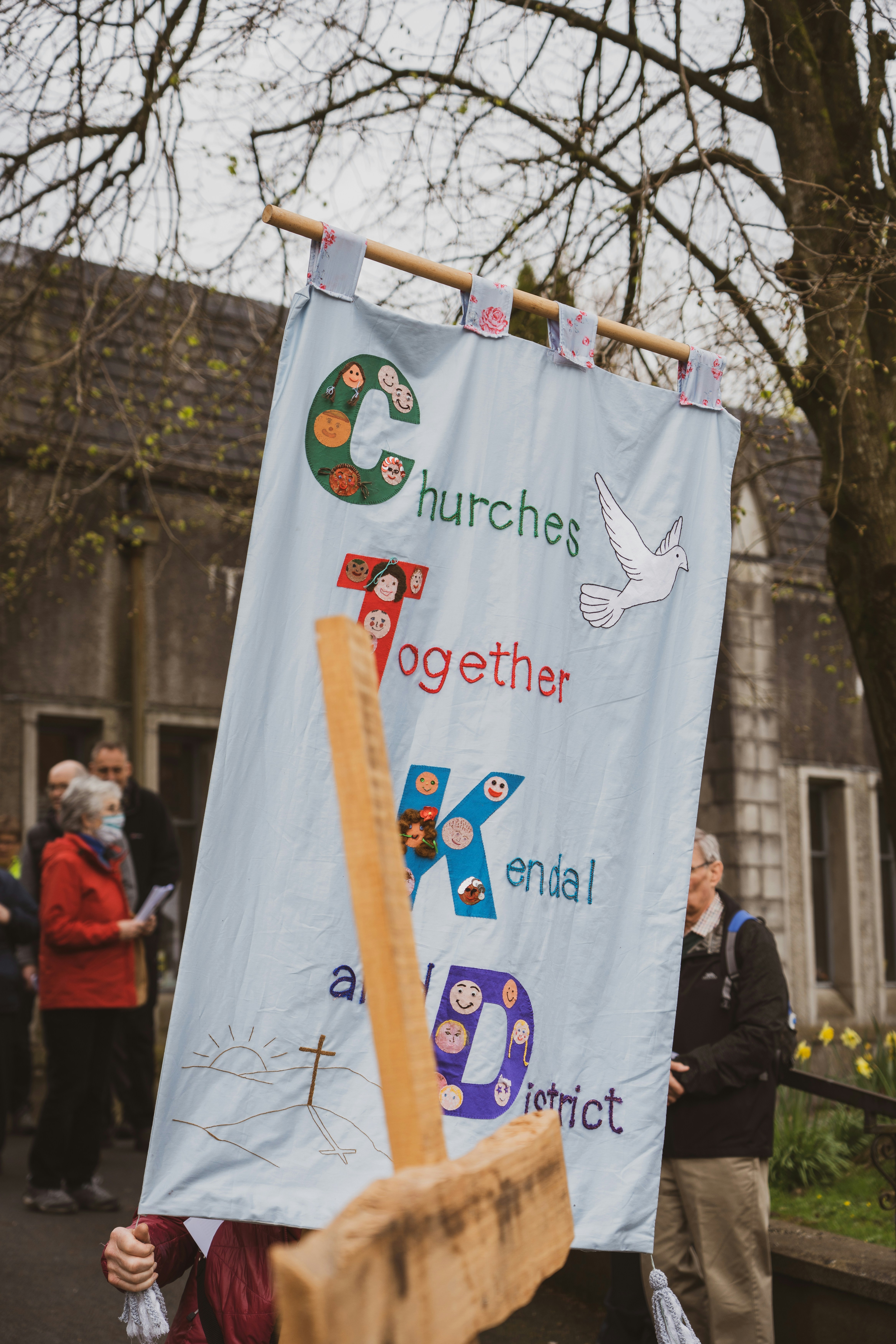 A banner with a cross on it that says churches together photo – Free ...