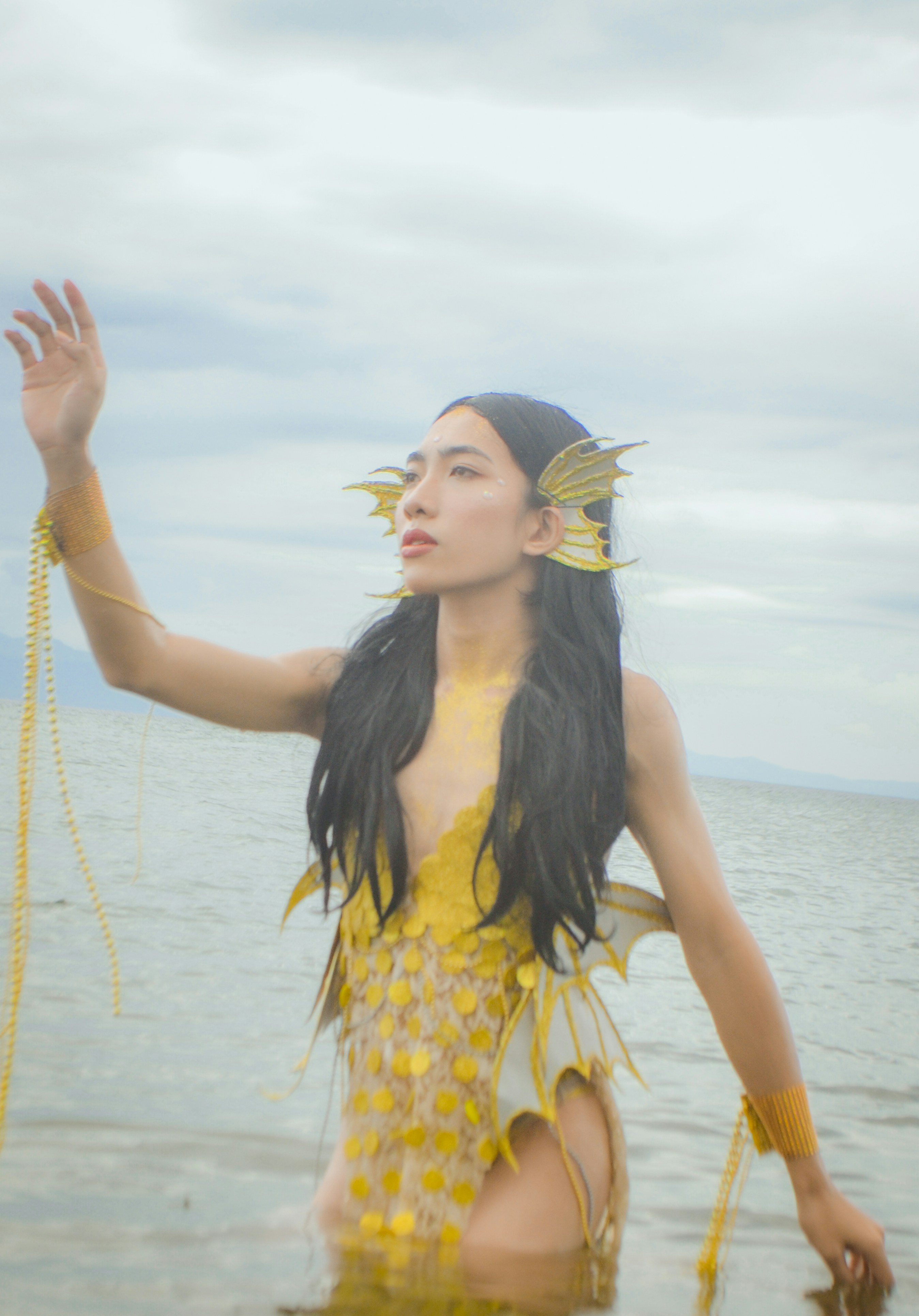 Golden Horizon: A Dancer in the Sea of Light