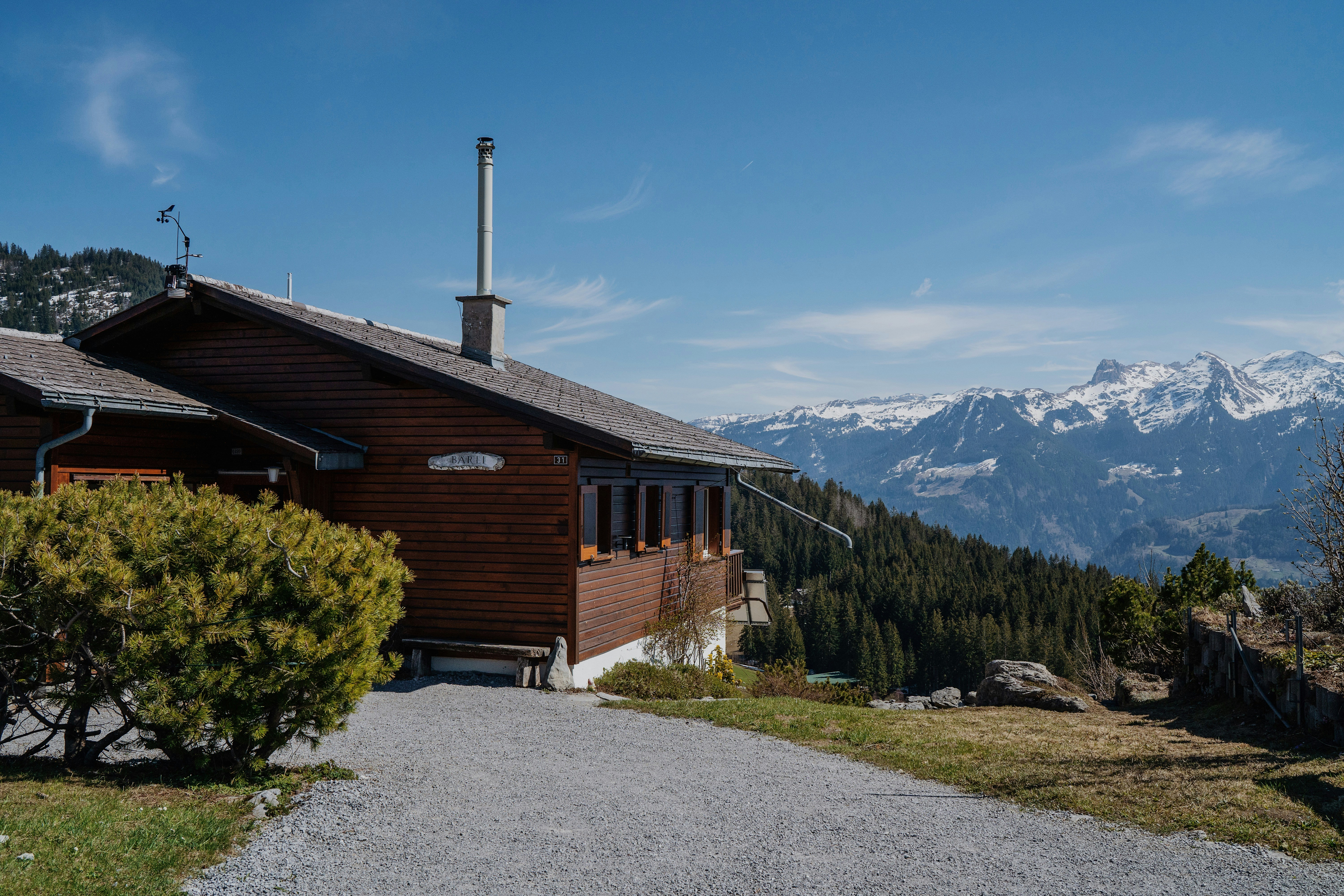 Alpine Chalet Framed by a Snow-Kissed Horizon