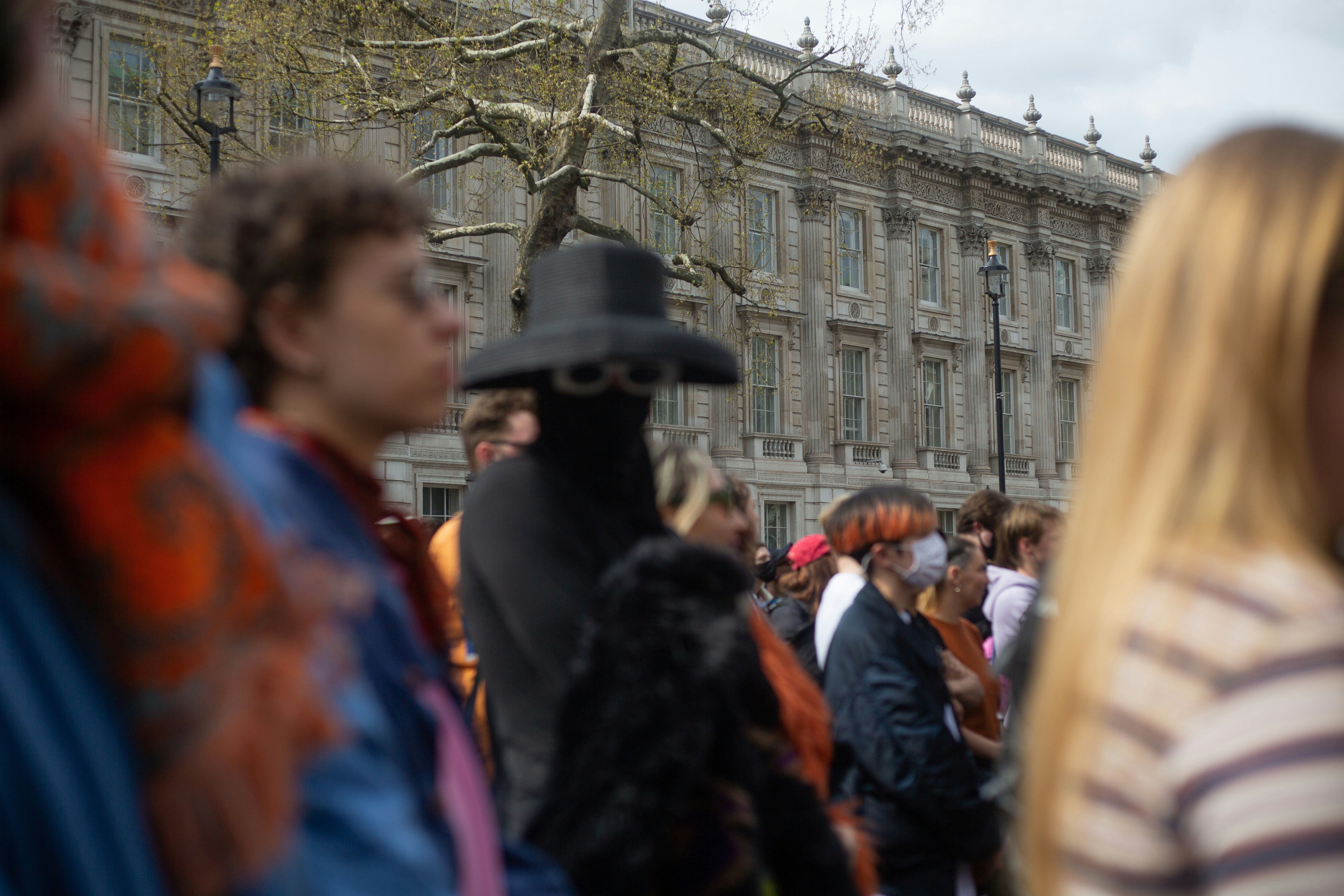 A crowd of people standing in front of a building photo – Free Human ...