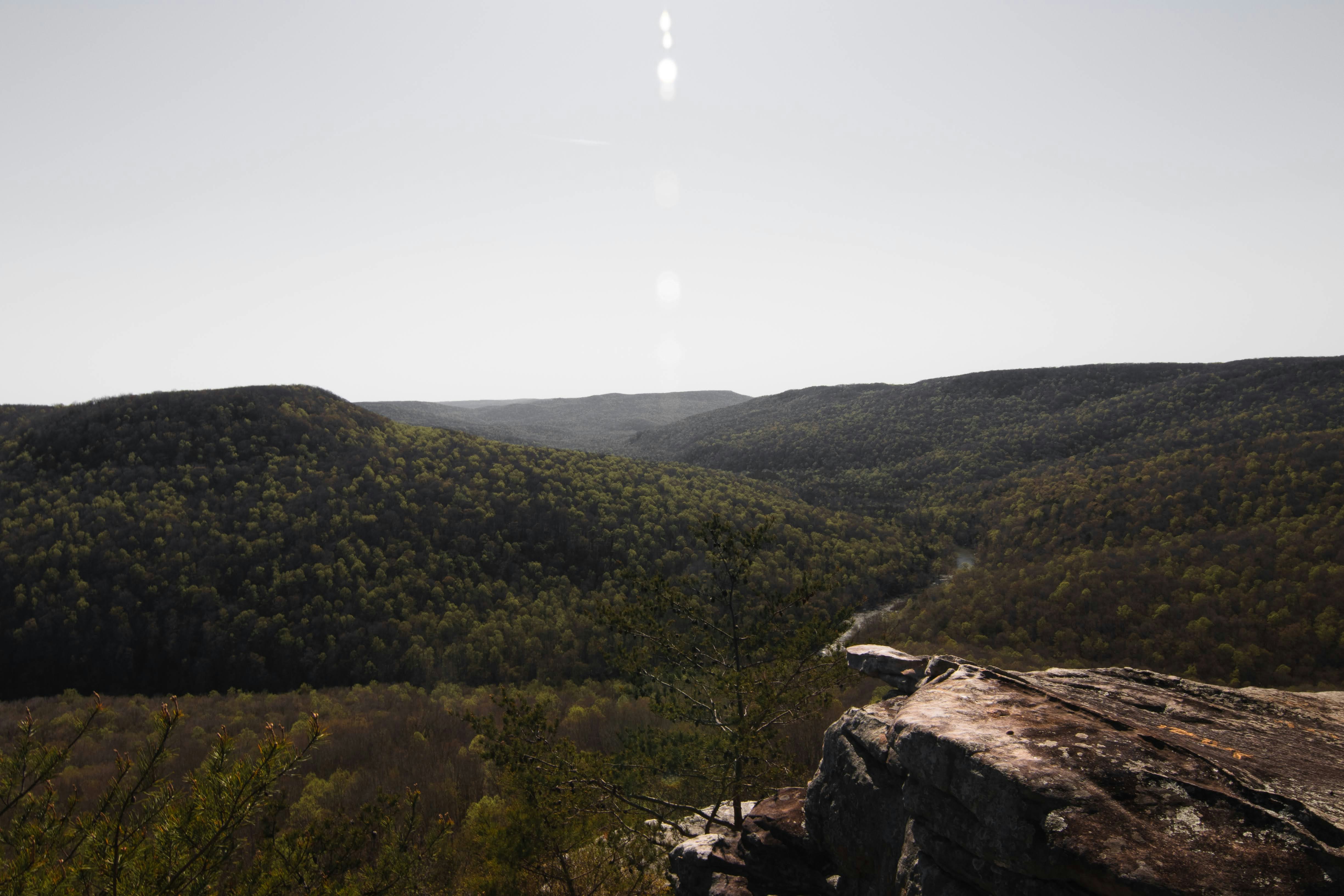 A scenic view of a valley with trees in the distance photo – Free ...