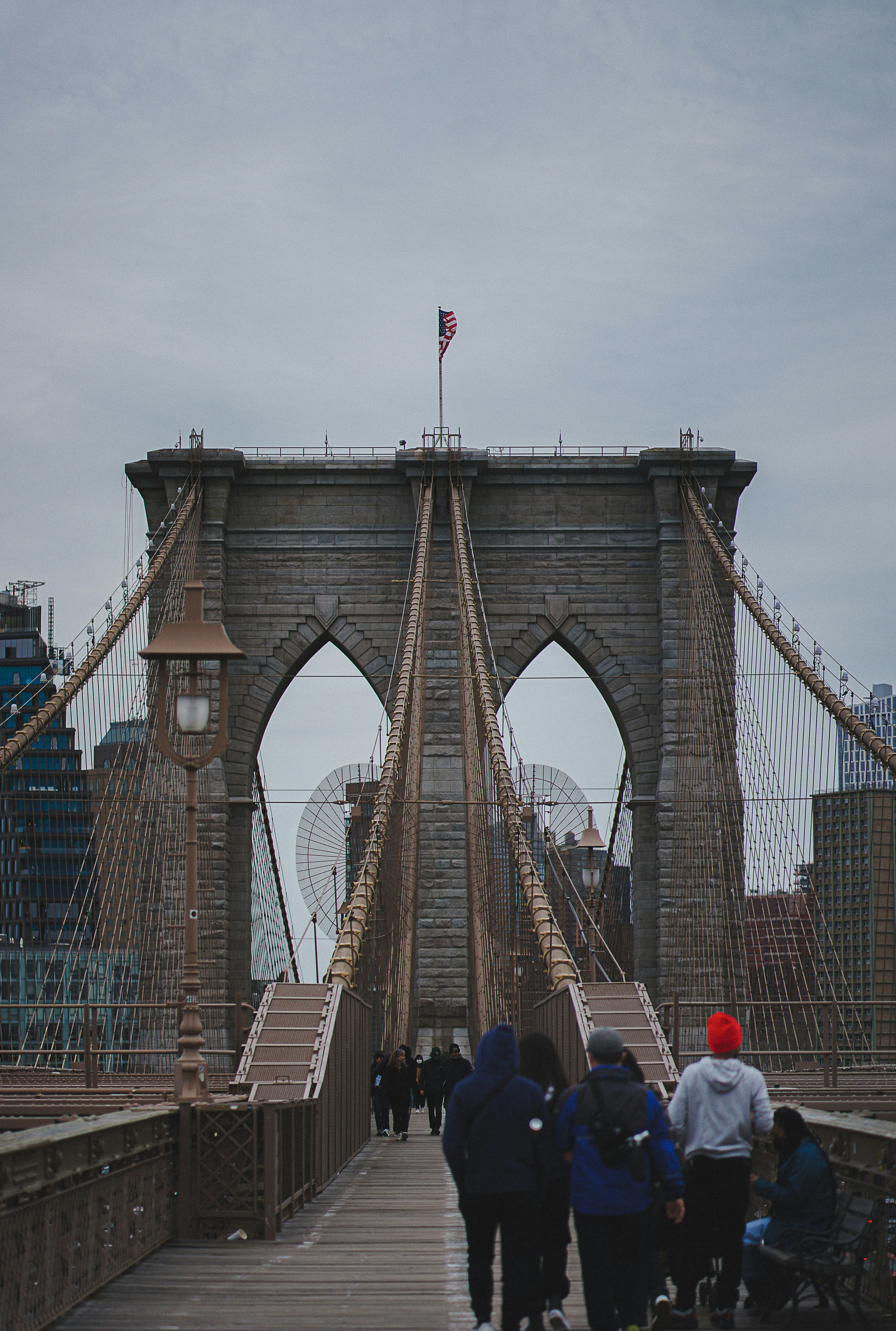 Lines of Steel and Stone: A Quiet Morning Crossing on Brooklyn Bridge