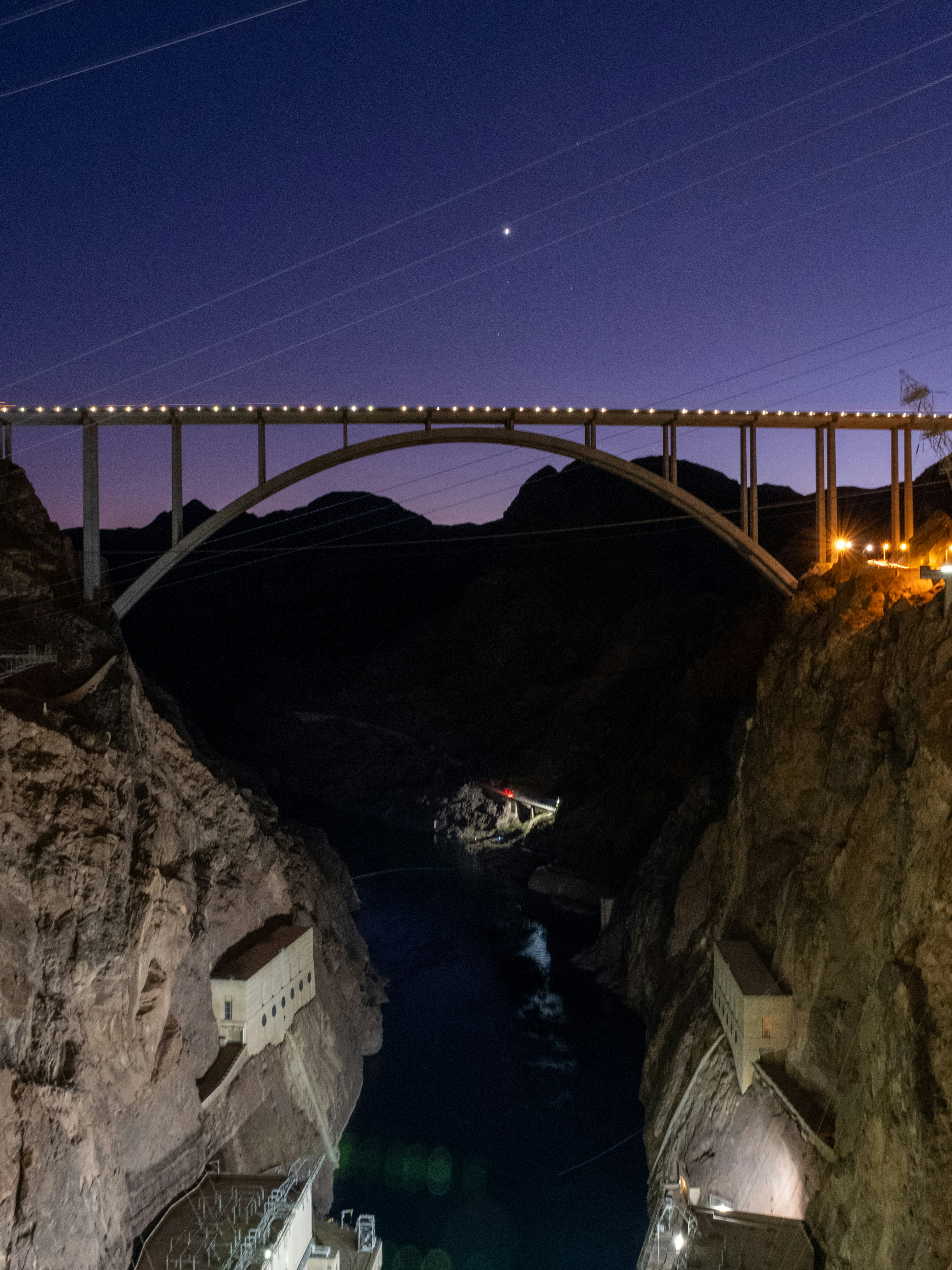 Nighttime Gorge: Bridge over a Silent River