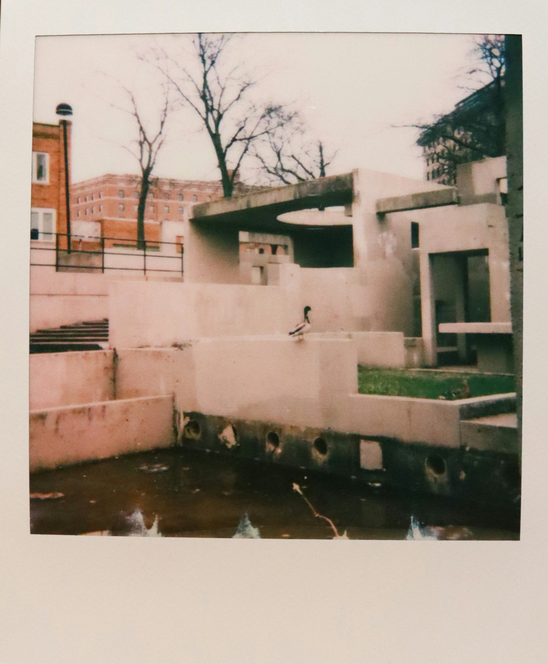 a water fountain in a courtyard