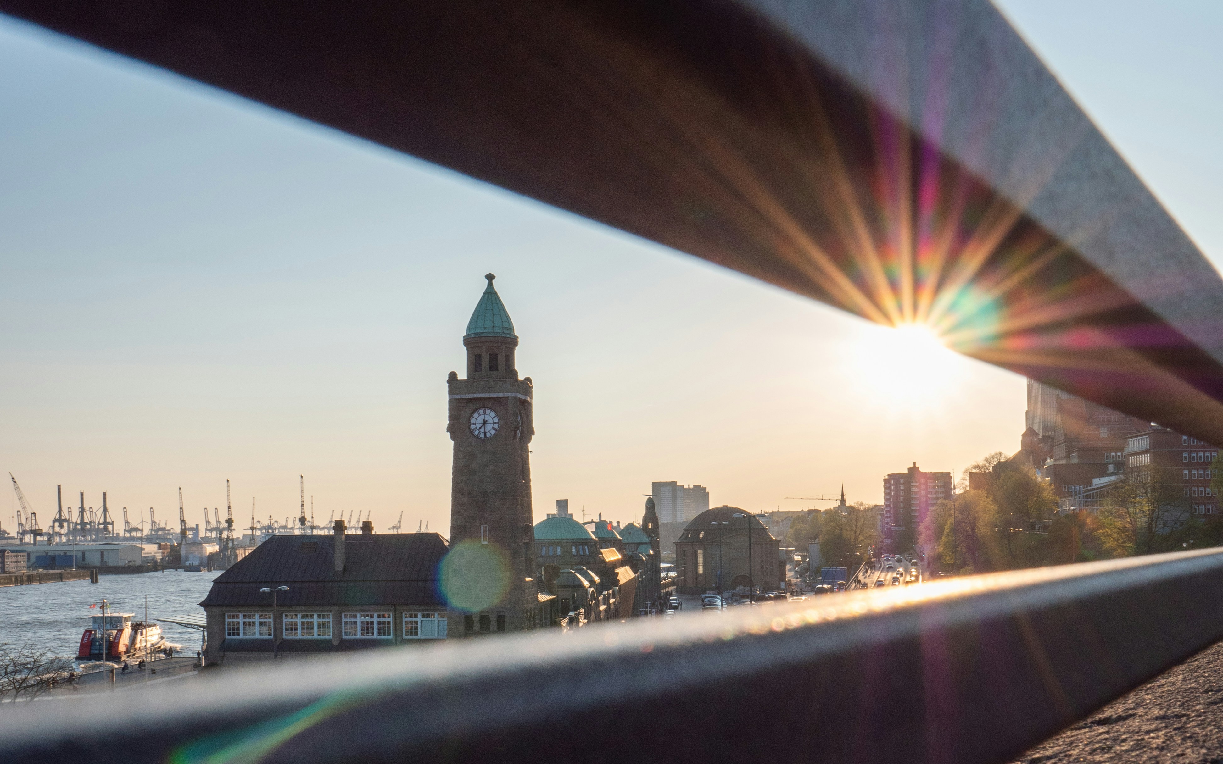 Sunburst Over the Harbour Clock Tower