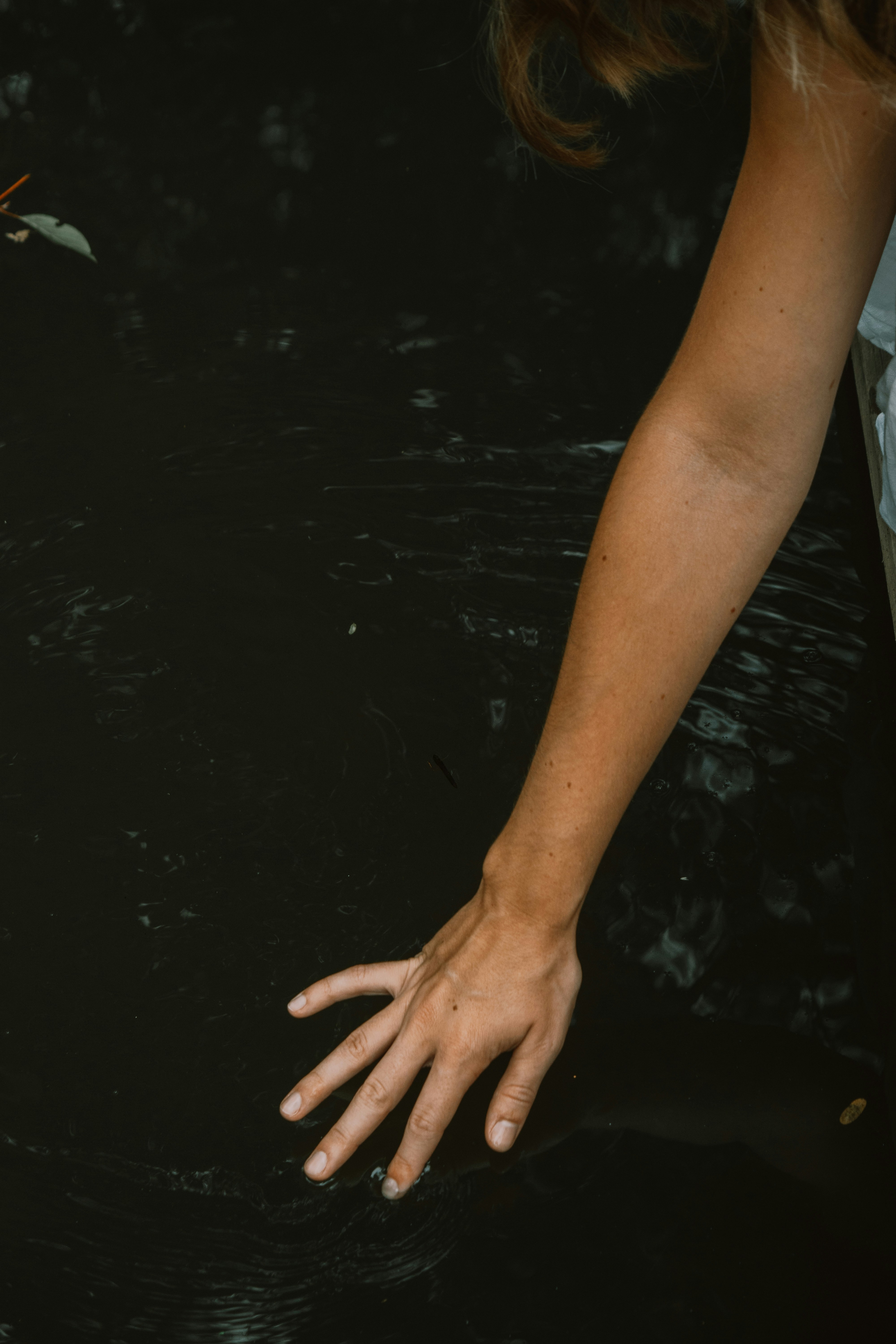 a woman standing in water