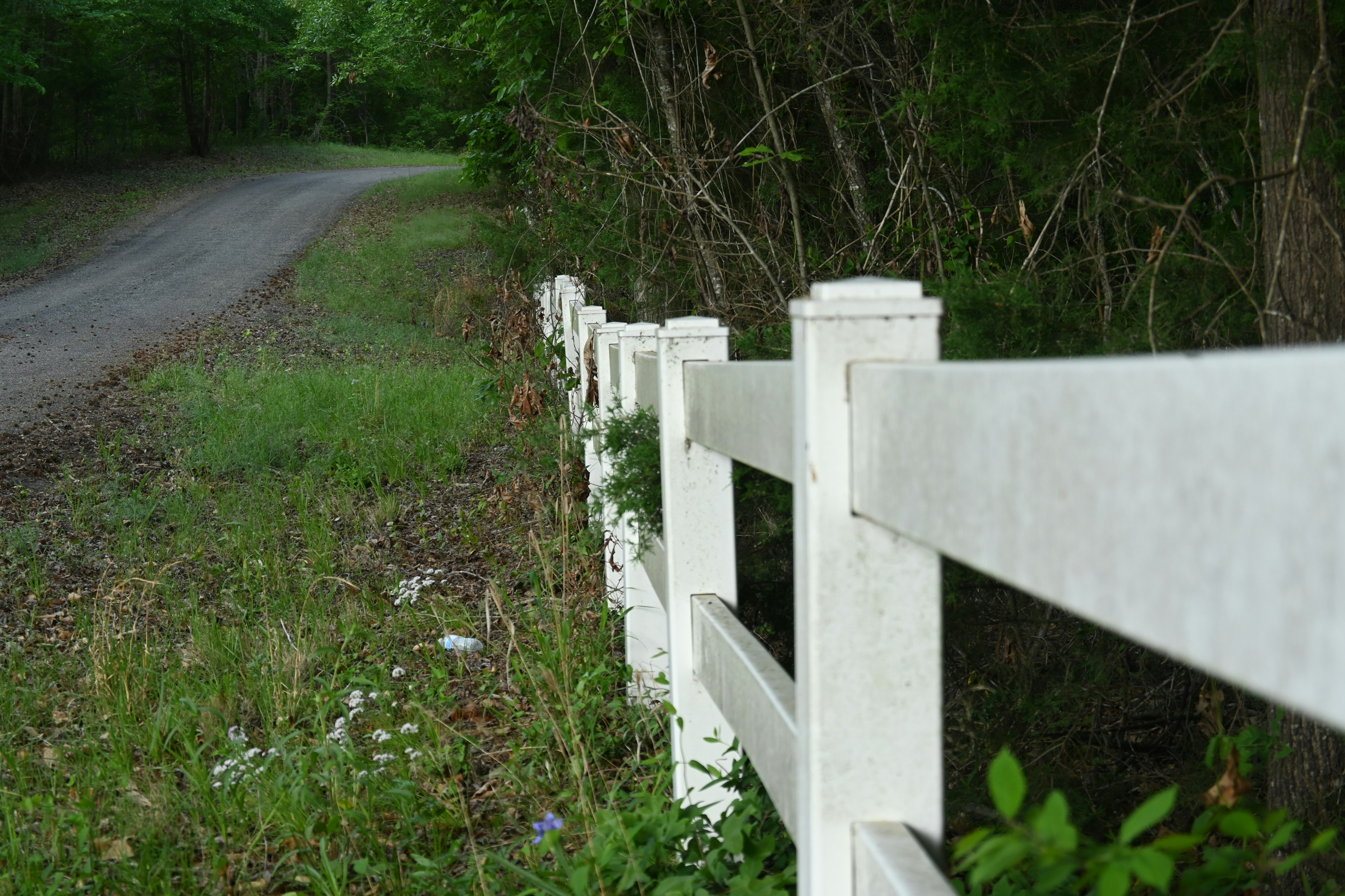 White Fence in the country near Lake Bob Sandlin, TX