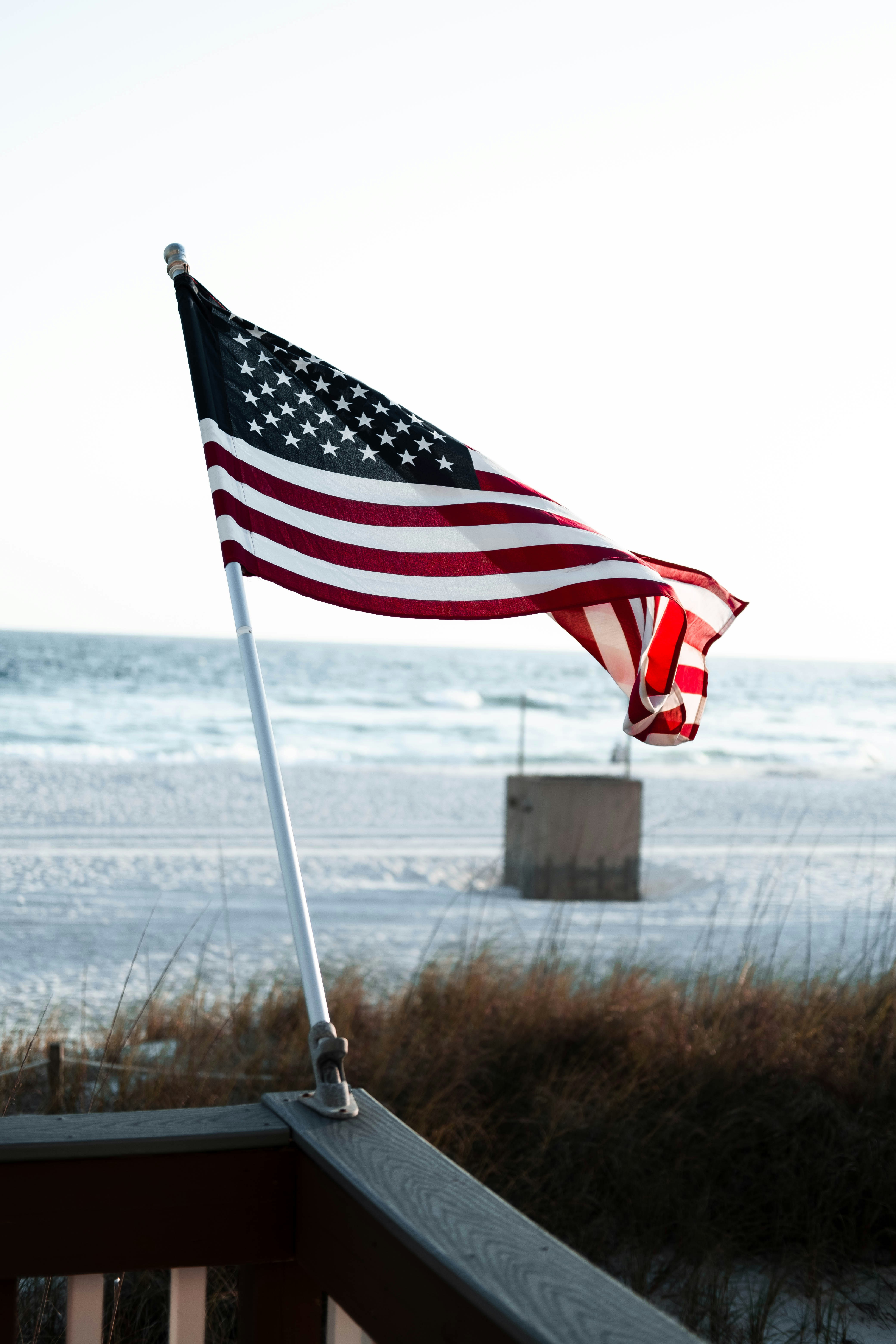 Stars and Stripes in a Salt Breeze by the Shore