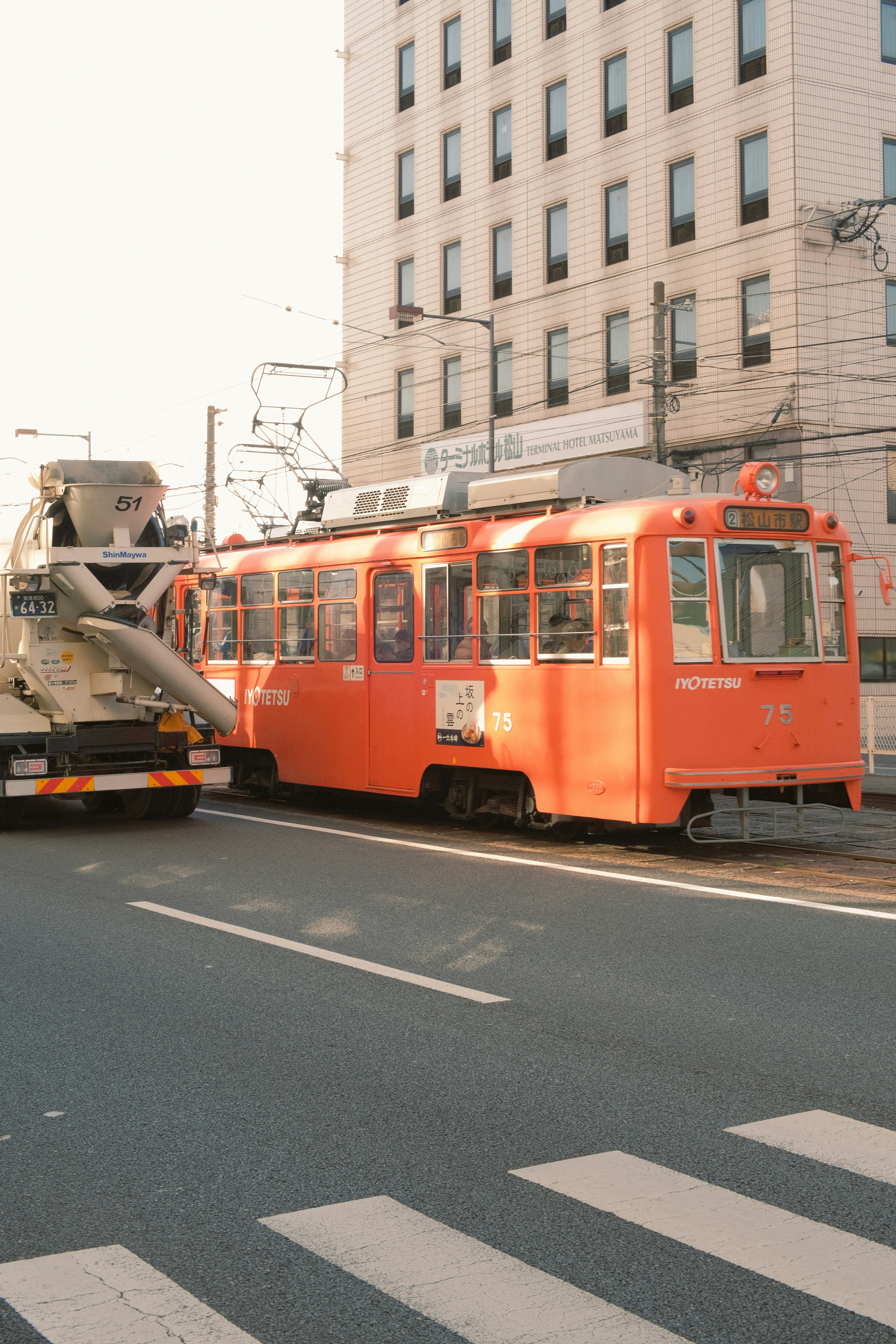 a trolley on a street