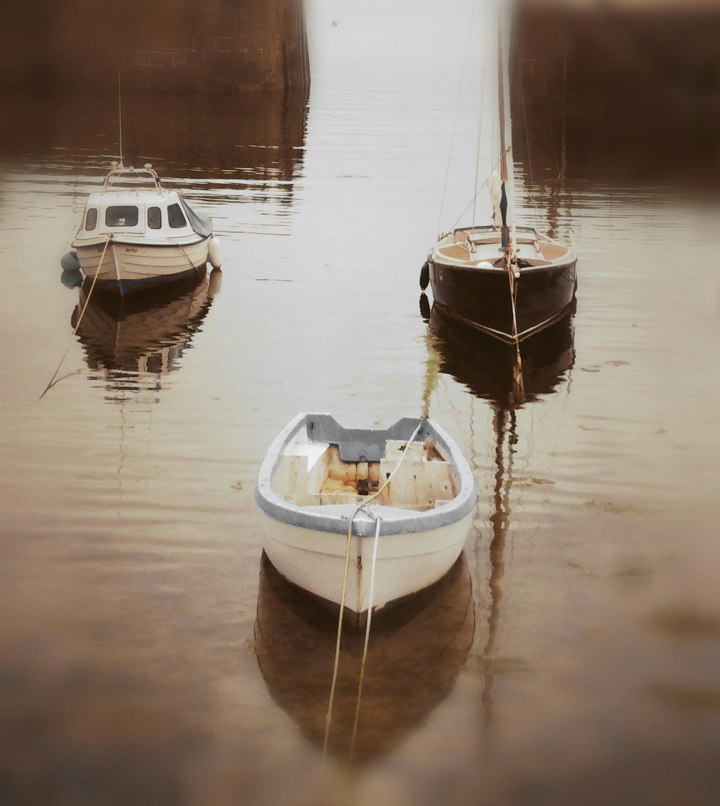 Three Boats in a Quiet Tide: A Gentle Echo of Stillness