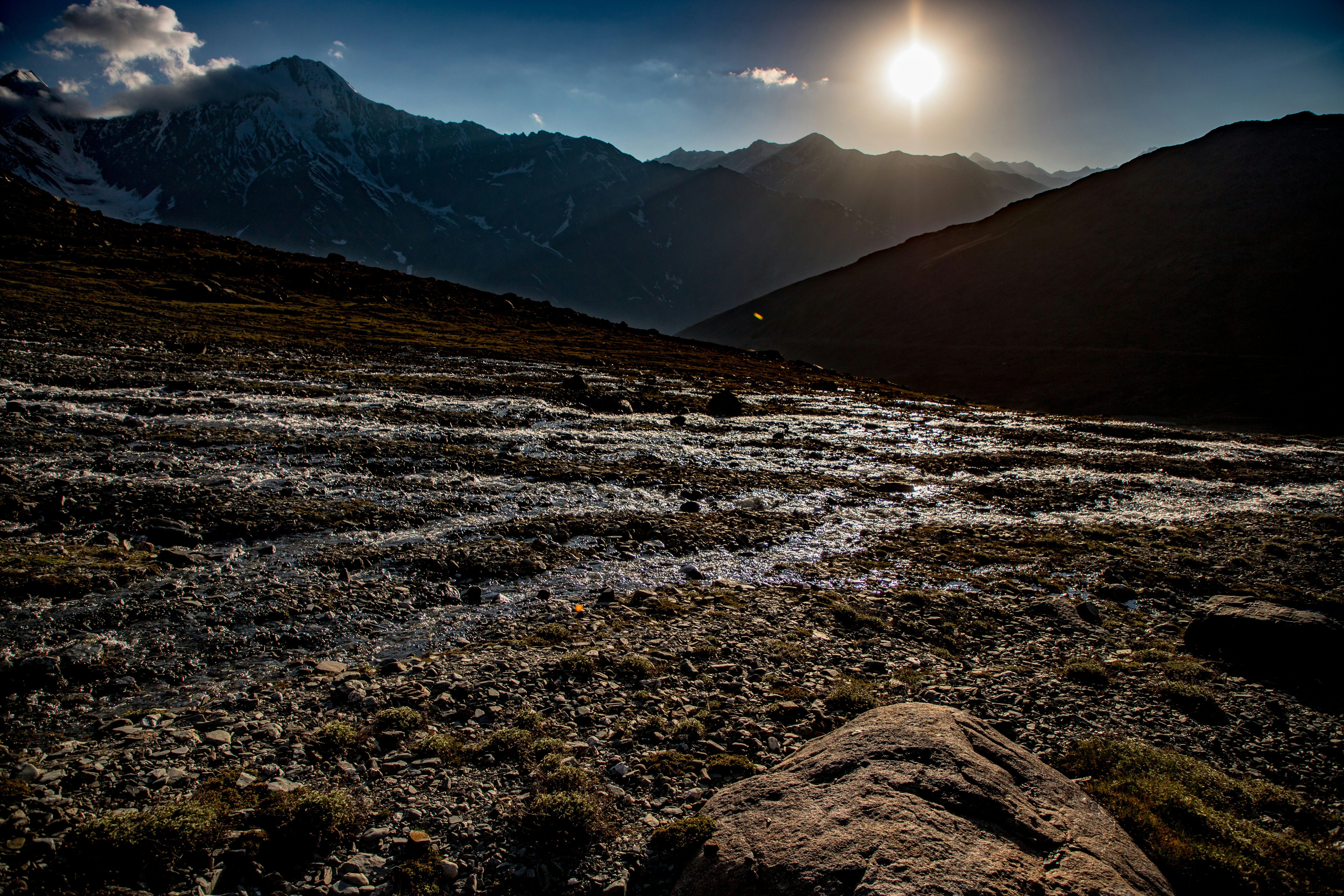 Dawn Crown Over a Rugged Alpine Basin
