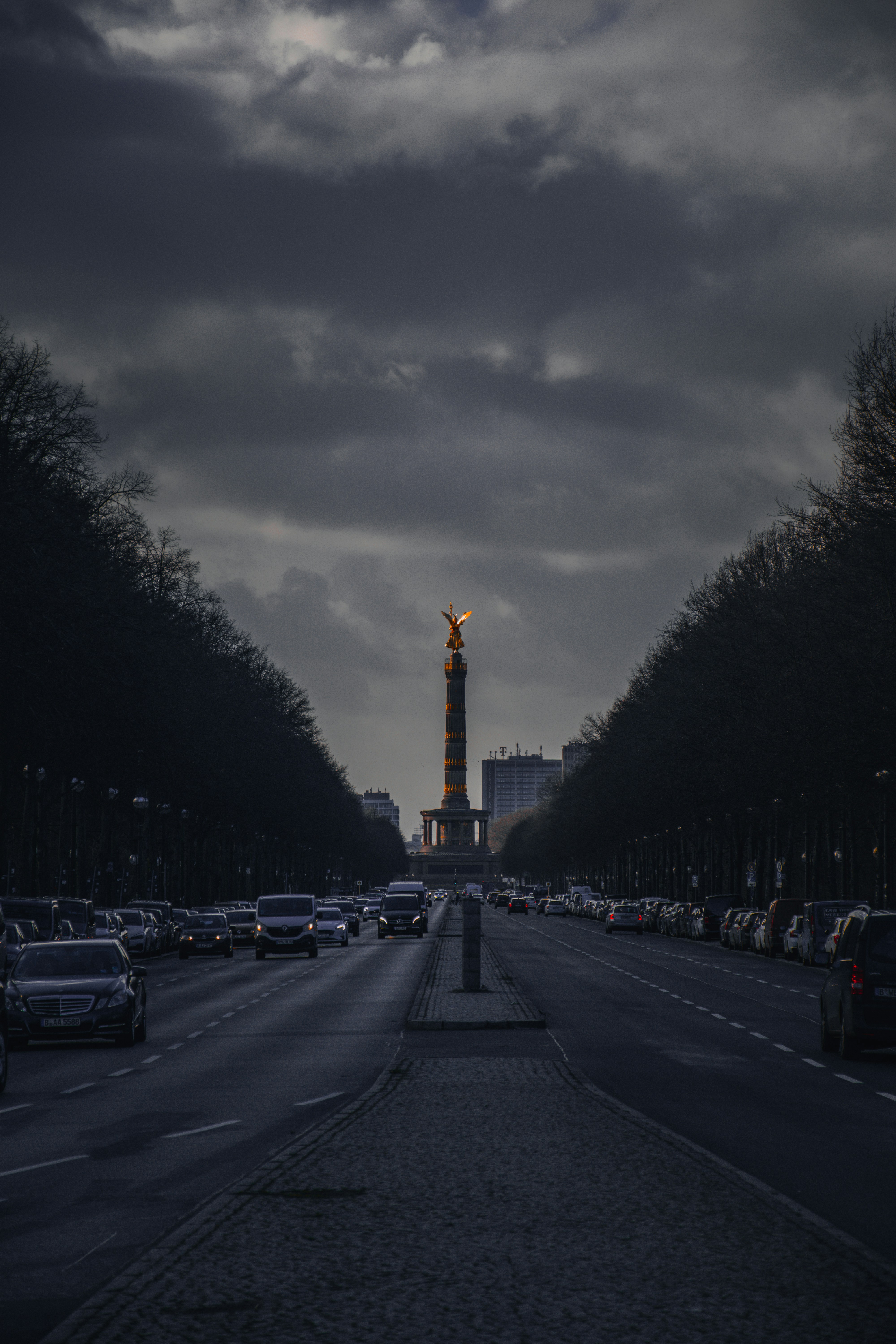 The Central Monument Illuminated at Dusk