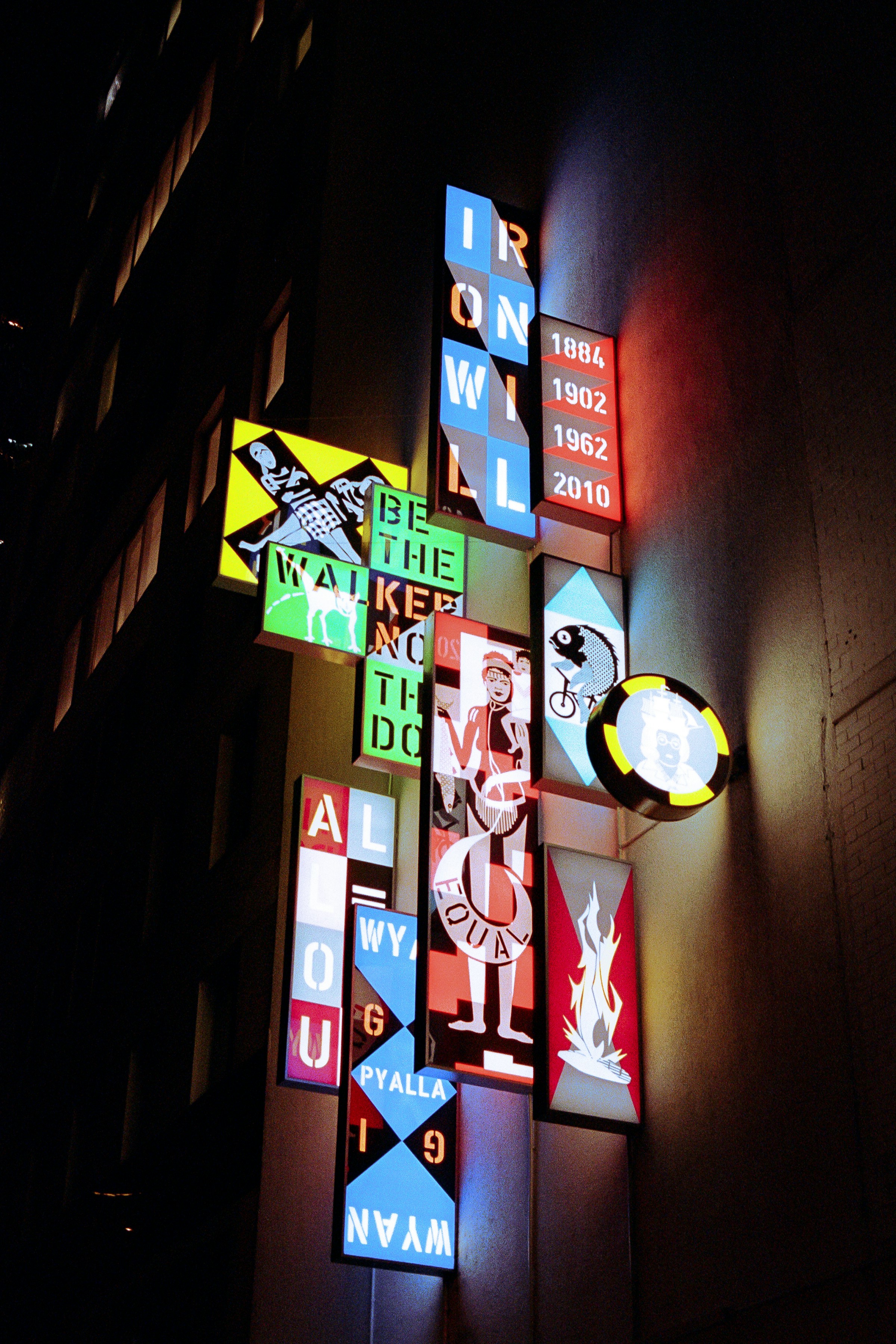 A sign with many signs on it photo – Free Film photography Image on ...