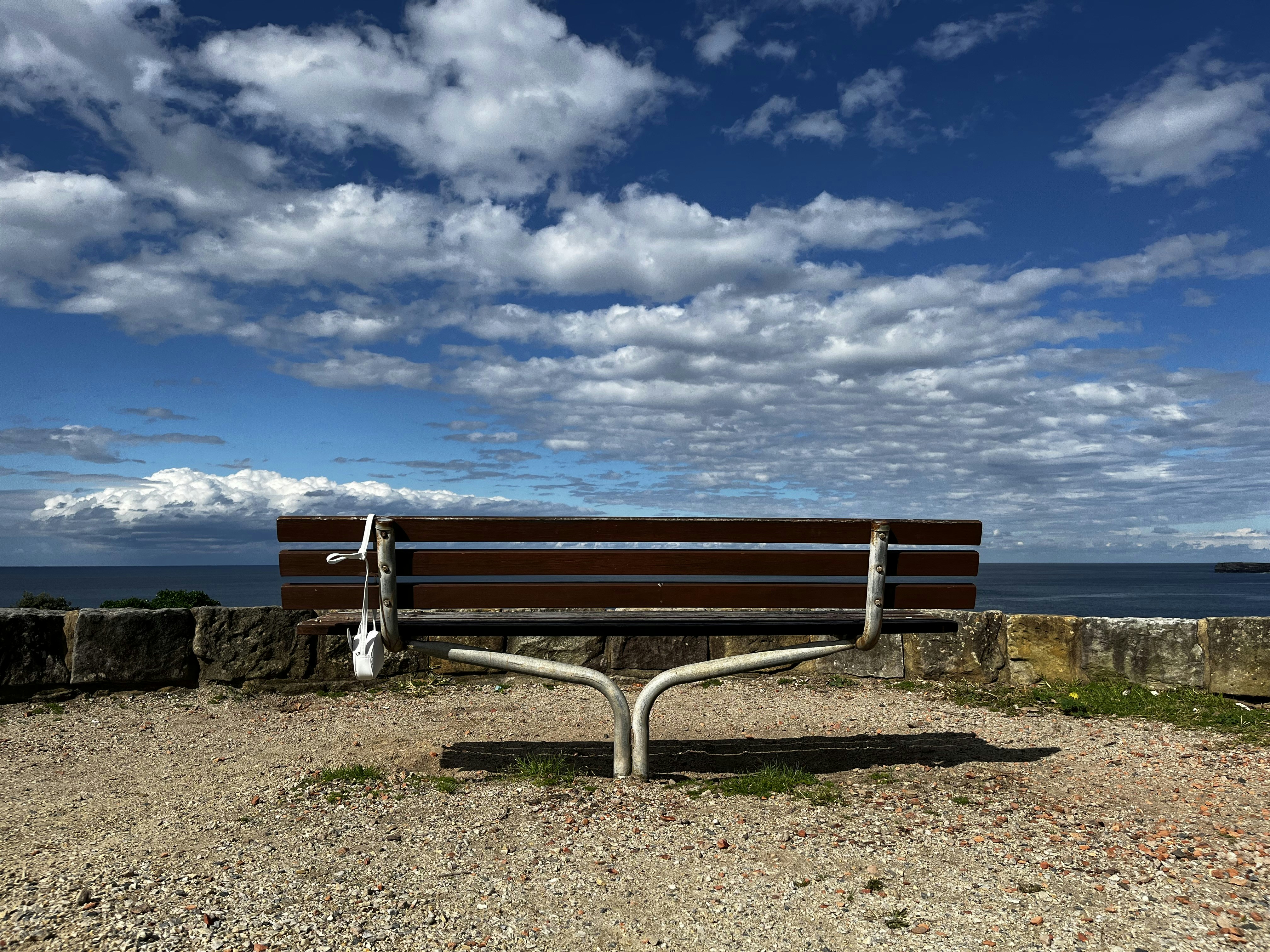 a bench sits unoccupied