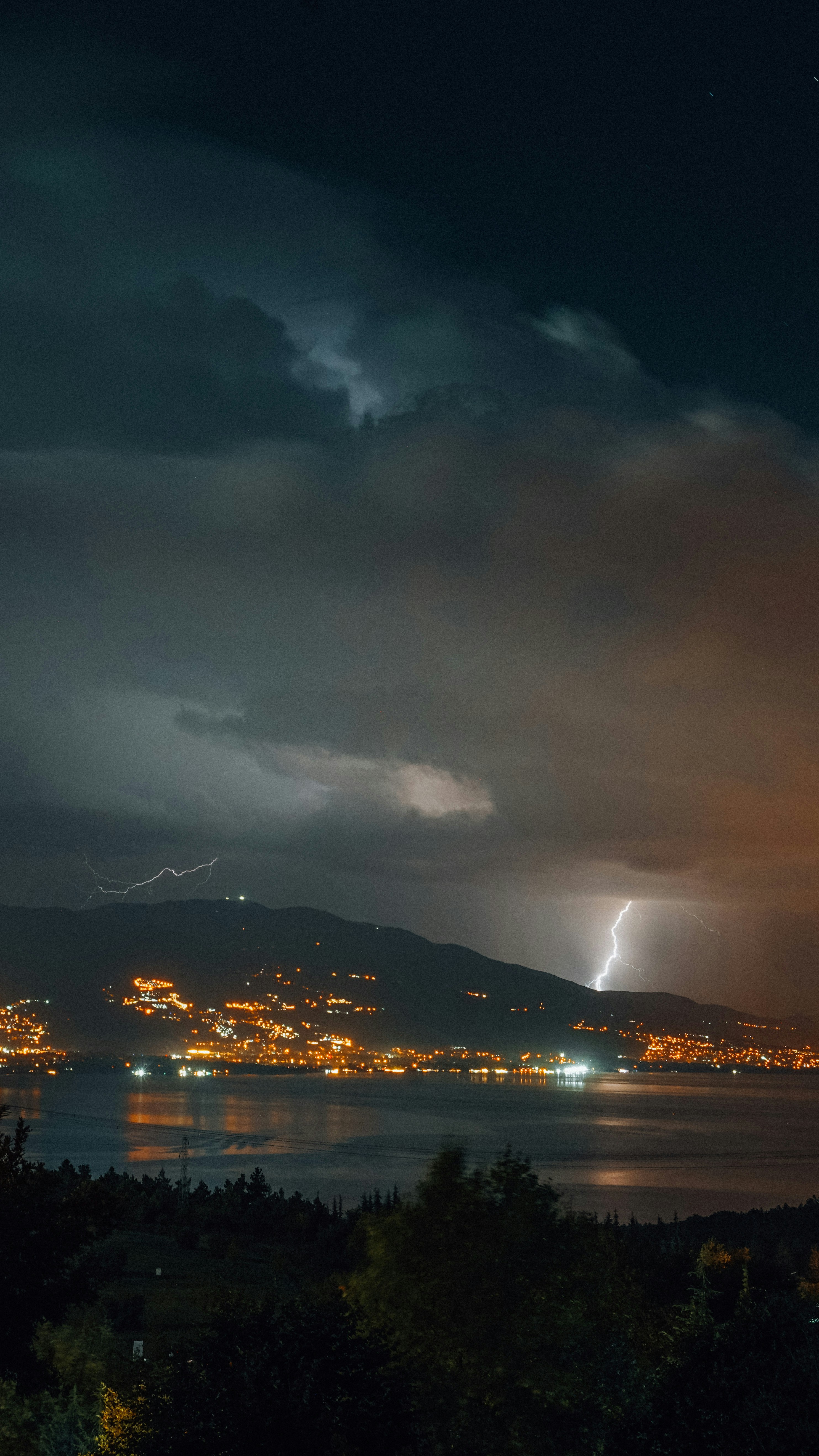 Electric Symphony: Nature's Light Show Over the City