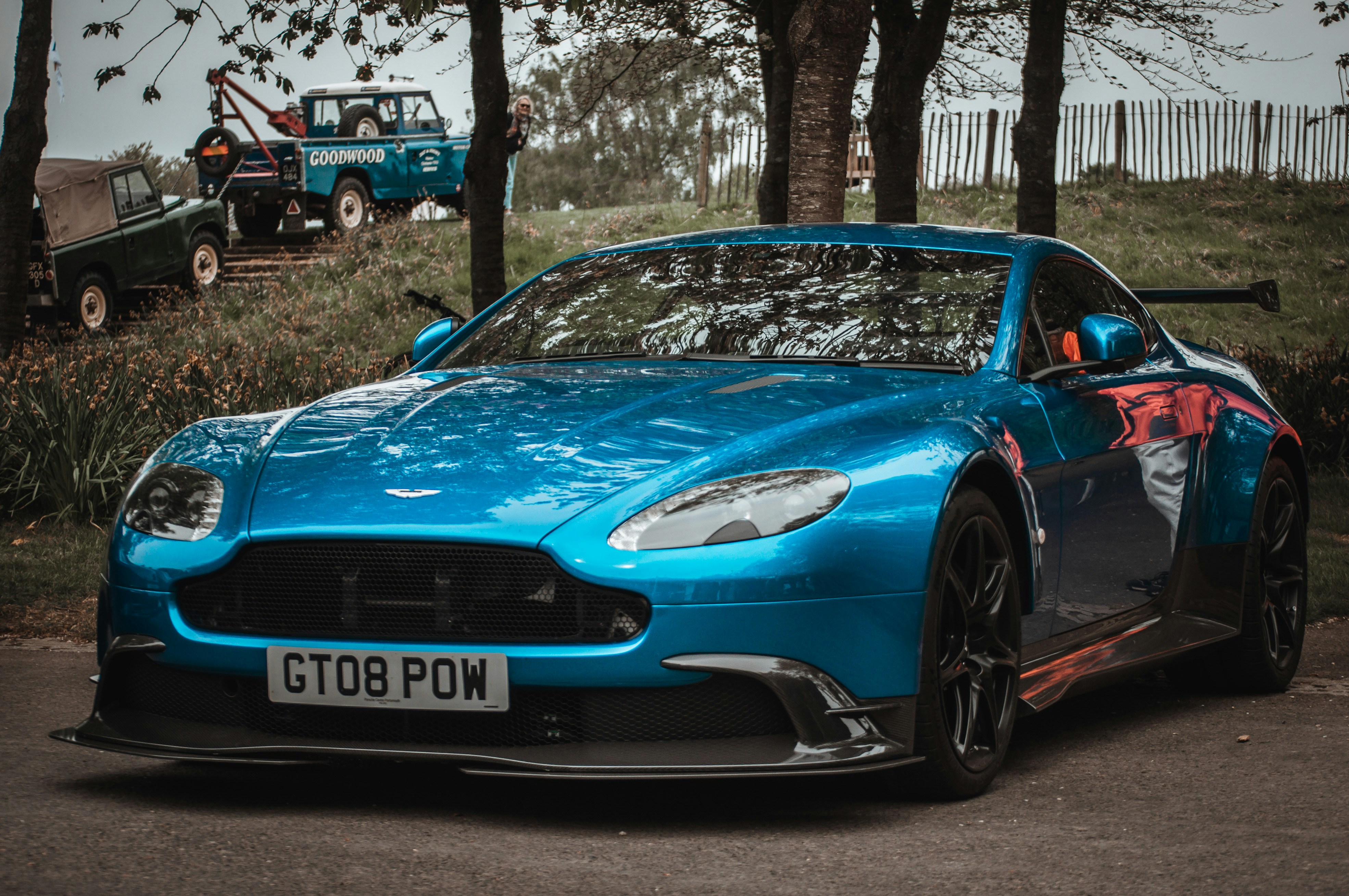 Blue Viper on the Runway: A low-angle glance at a tuned Aston Martin