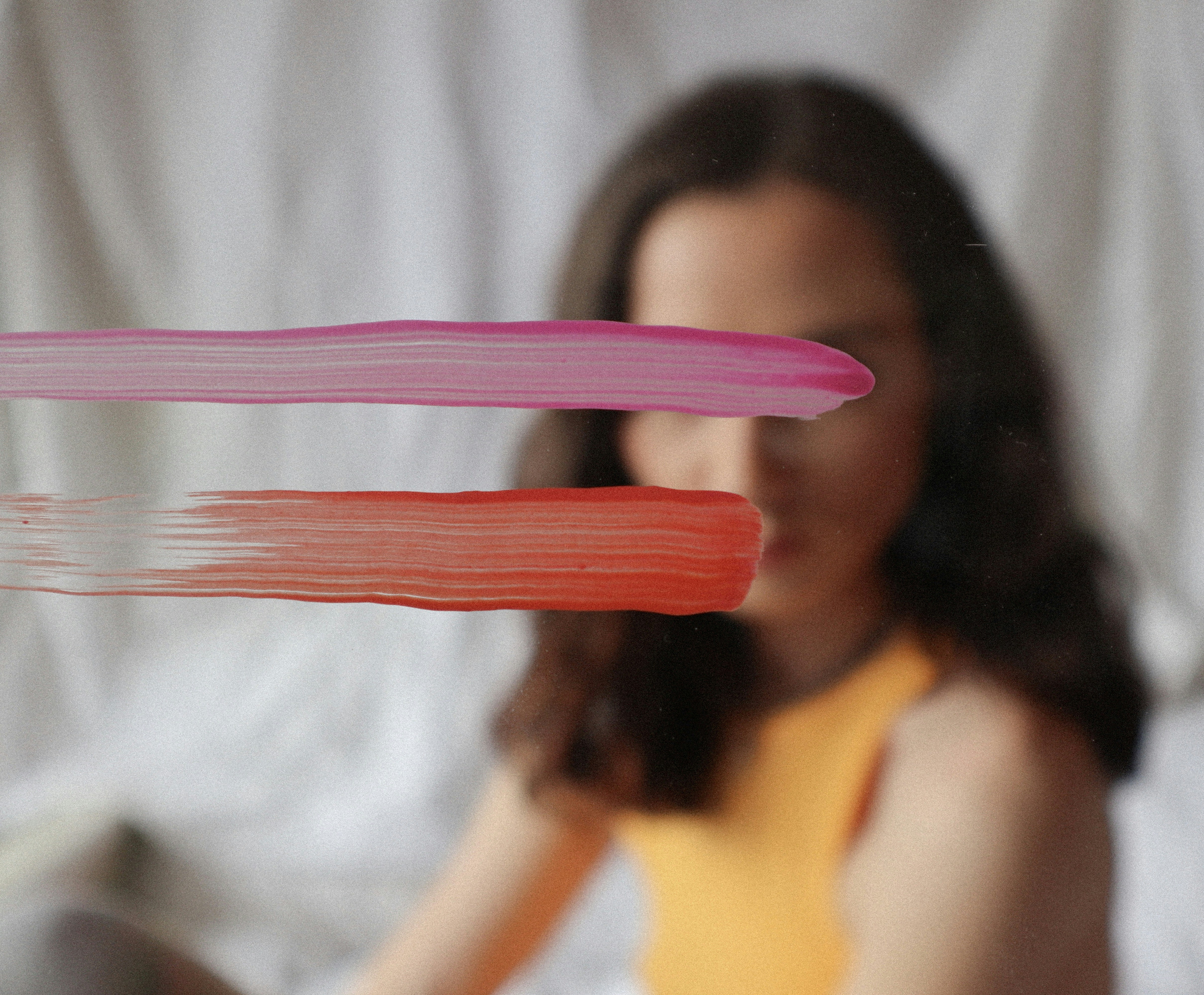 Brushstrokes Framing a Soft Portrait