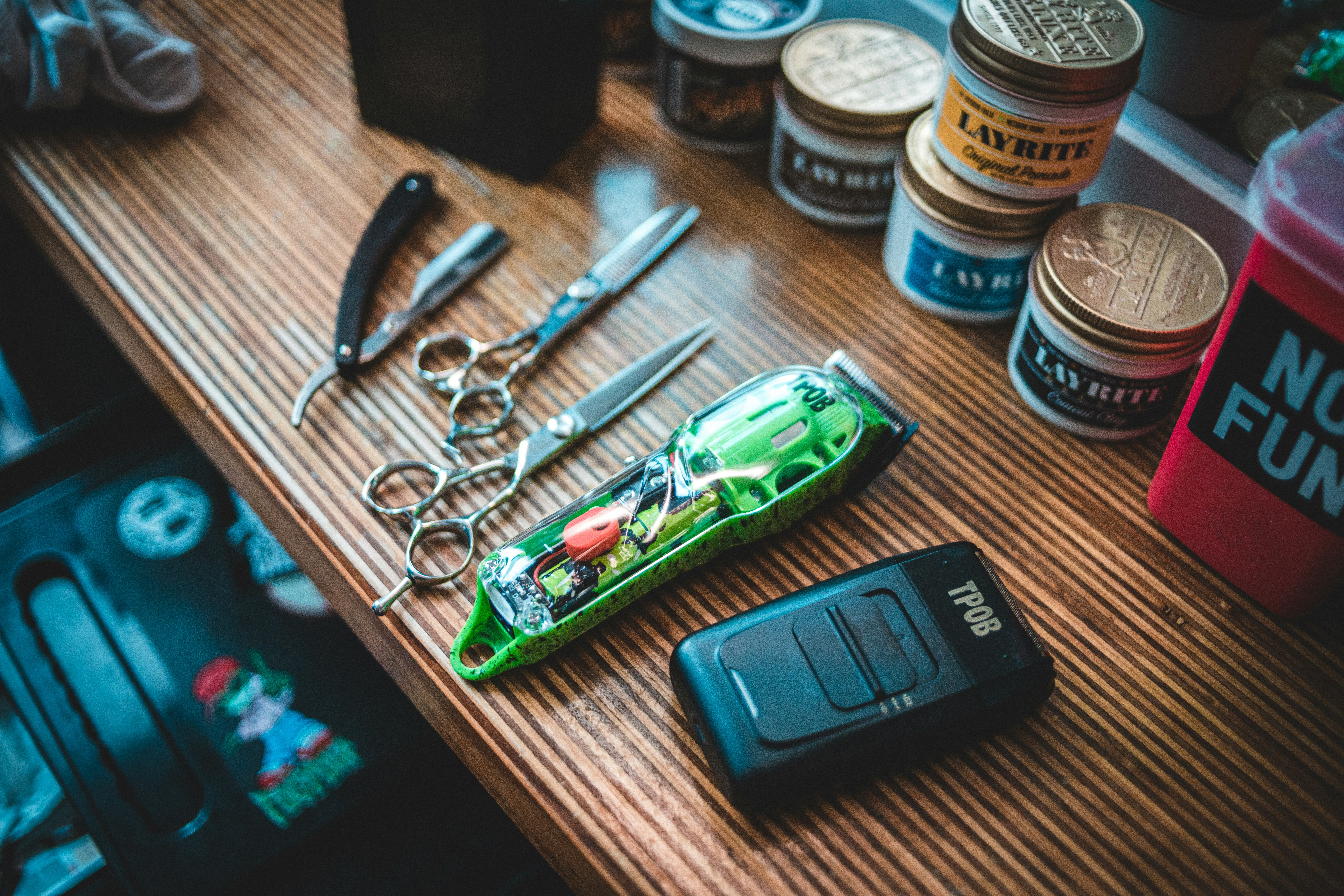 a table full of items