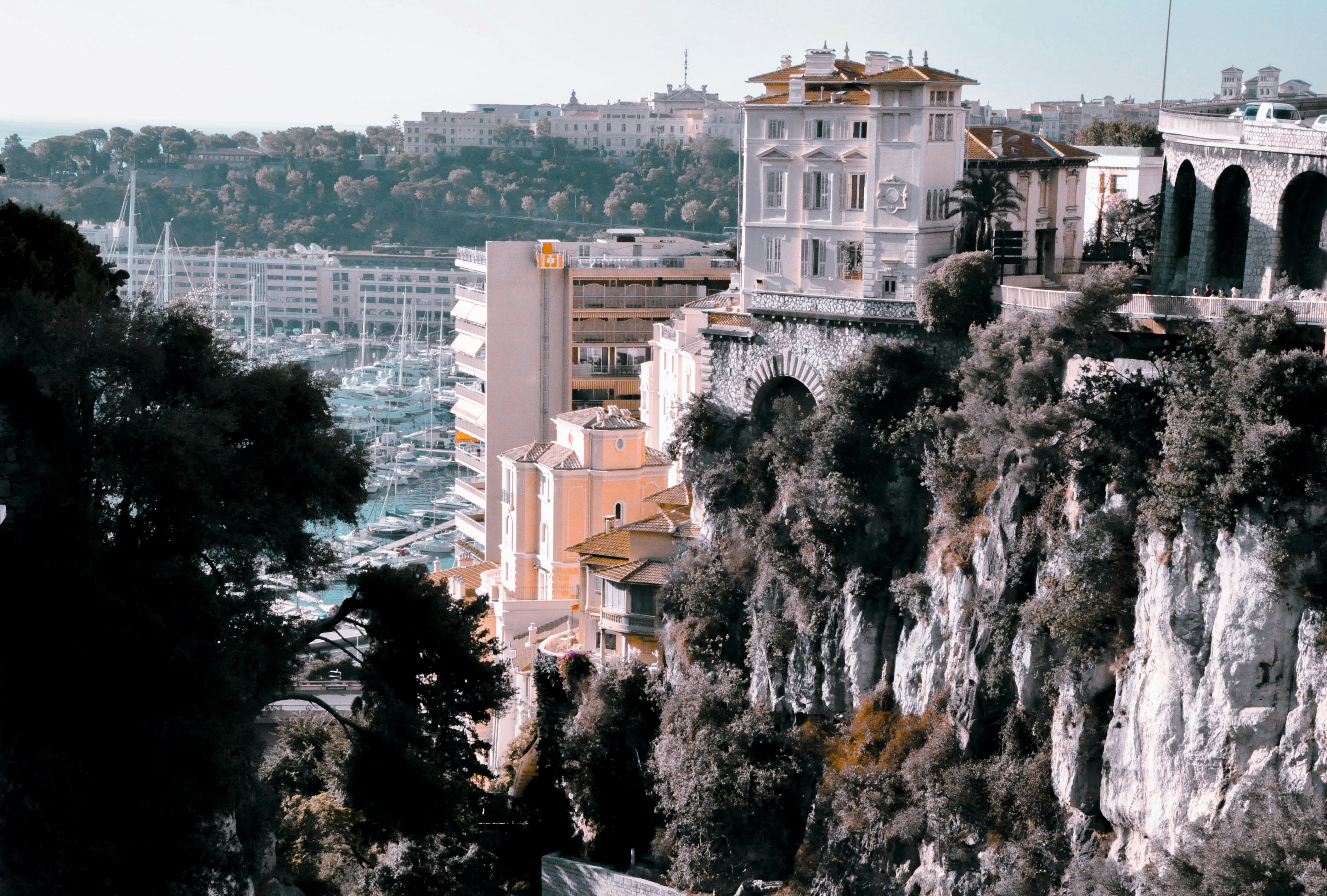 Clifftop Mosaic: White Buildings Fringing a Mediterranean Coastline