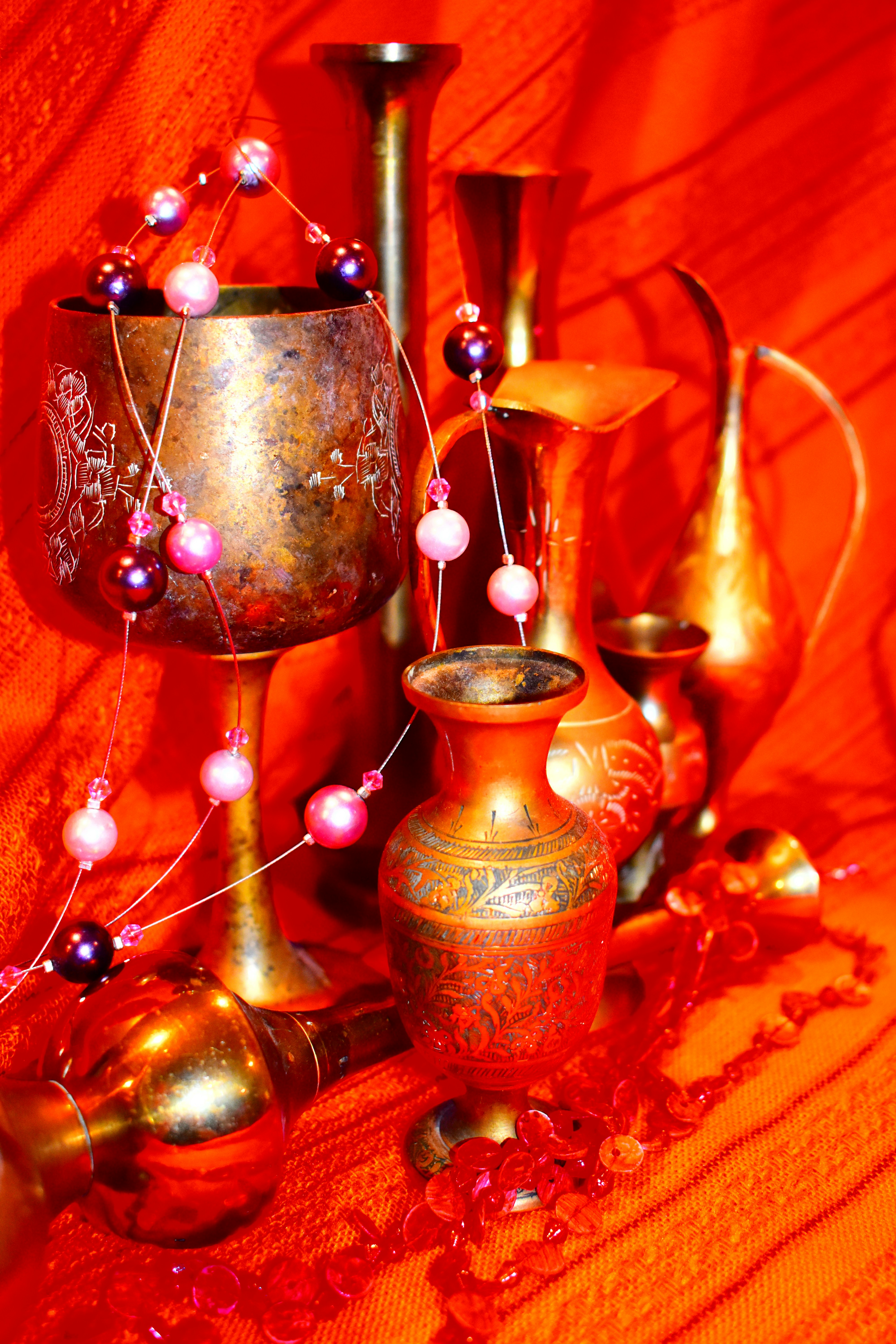 a vase with ornaments
